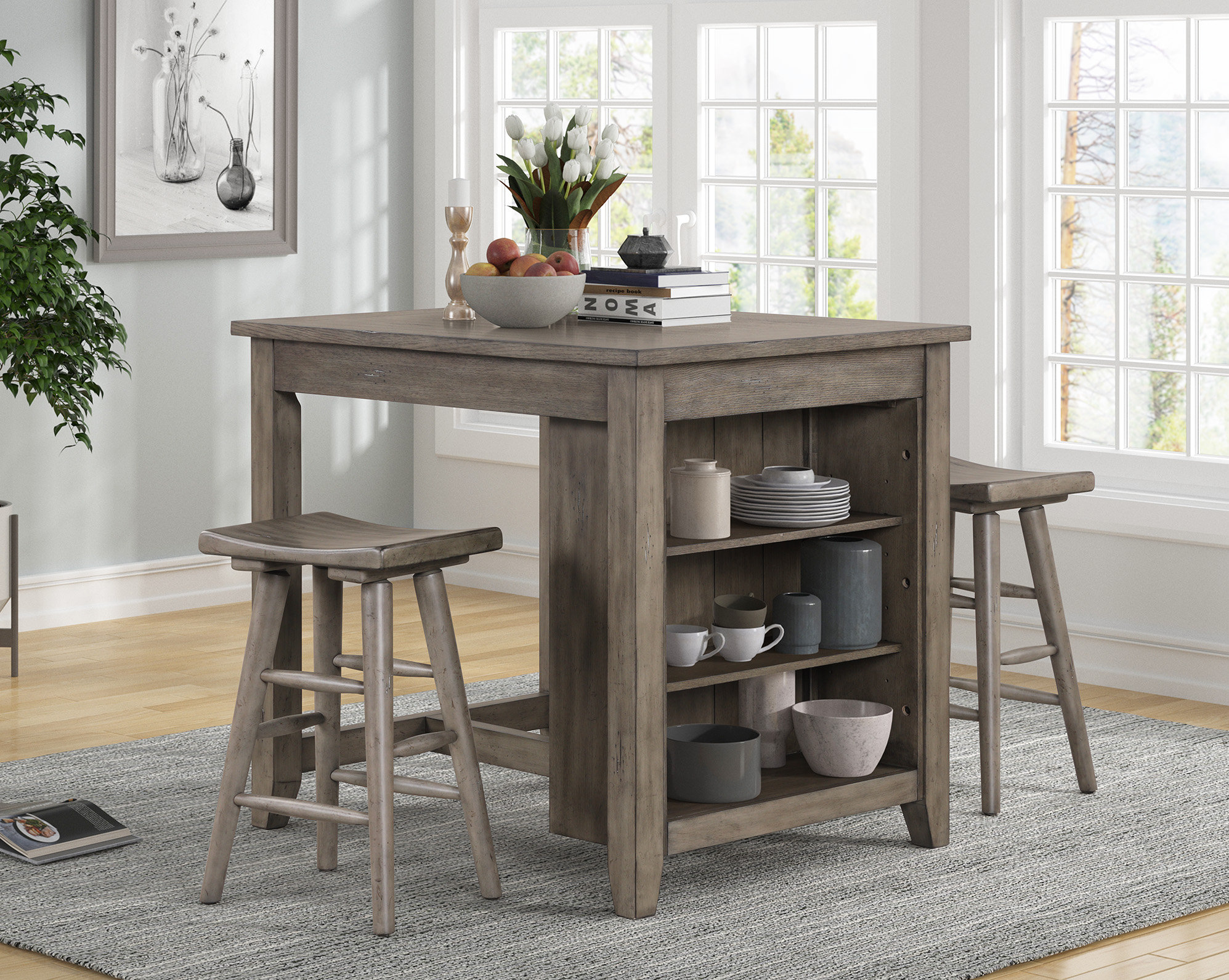 Laurel Foundry Modern Farmhouse® Isabela Storage End Gathering Table ...