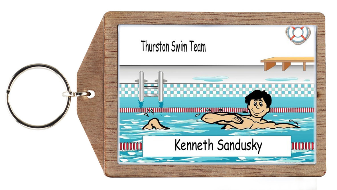 Printed Perfection Personalized Swimmer Male Wooden Key Chain - Wayfair ...