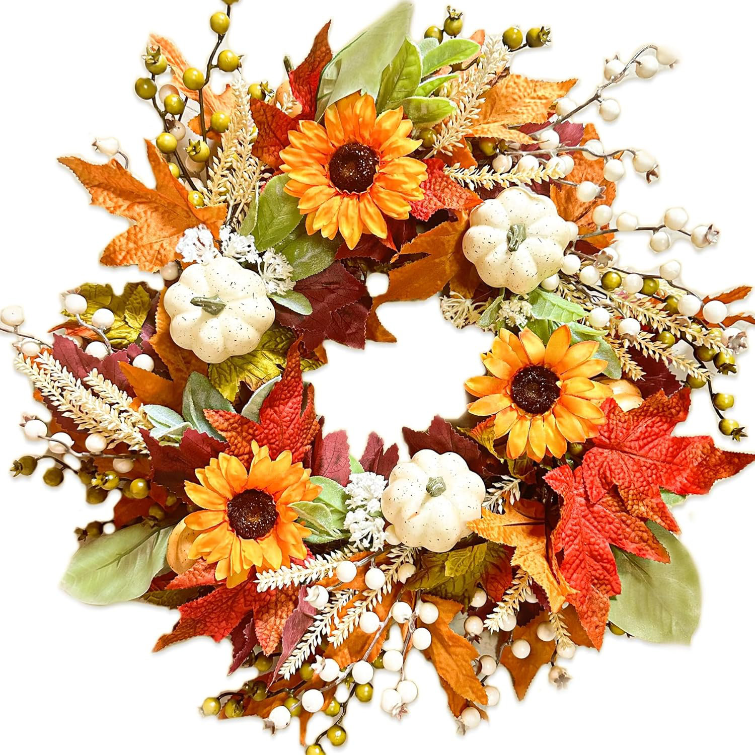 The Holiday Aisle® Fall Wreaths For Front Door, 20 Inch Fall Door ...