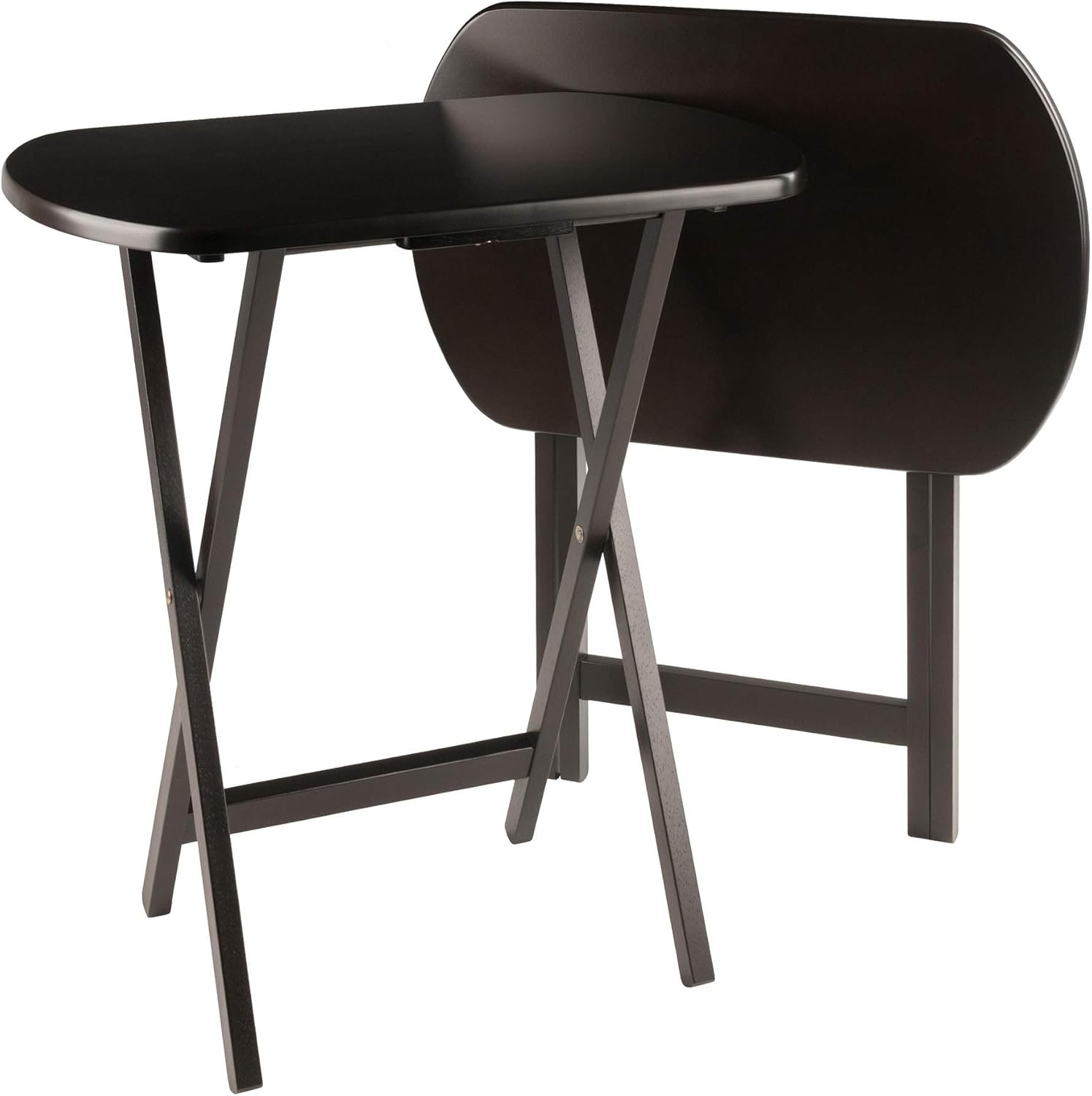 Hokku Designs Oversize Snack Table 2-Piece Set, Coffee Finish, Solid/Composite Wood – 23.62W X ...