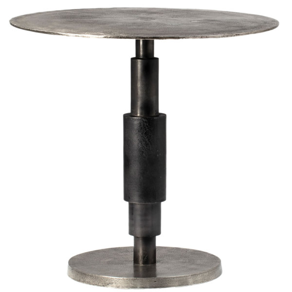 Dovetail Furniture Higsby 30" Round Aluminum Bistro Table, Nickel ...