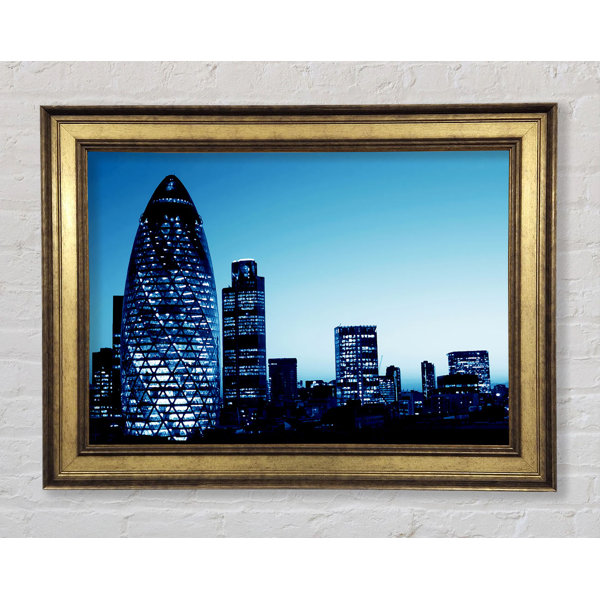 Bright Star London The Gherkin Blue Cast - Single Picture Frame Print ...