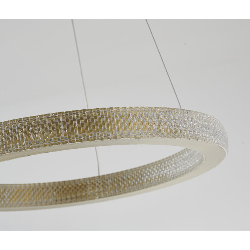 Everly Quinn 1-Light Gold LED Chandelier With A Clear Acrylic Len | Wayfair