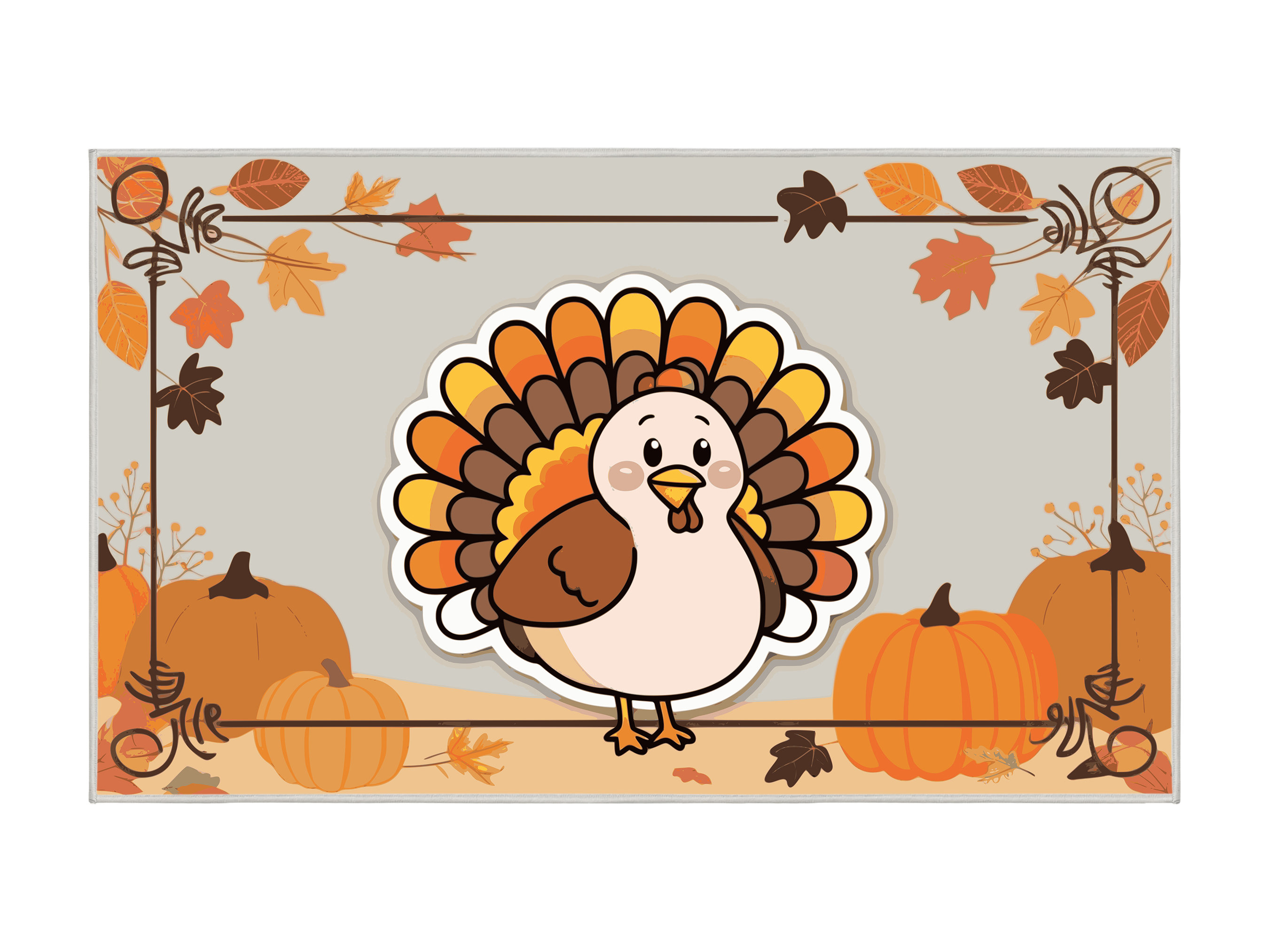 The Holiday Aisle® Thanksgiving Fall Season Holiday Rug | Wayfair