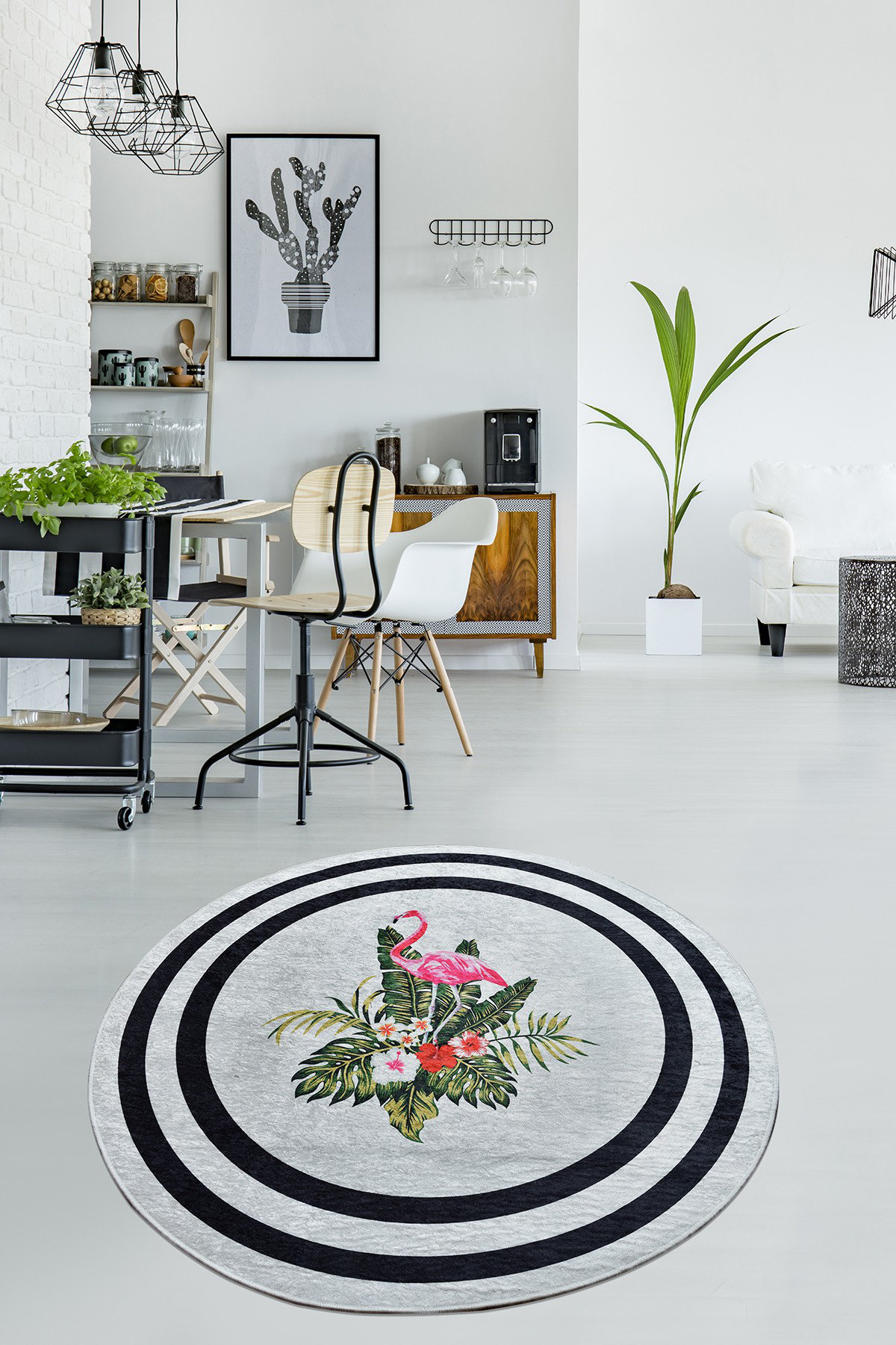 East Urban Home Round Zayd Machine Made Flatweave Velvet Area Rug in ...