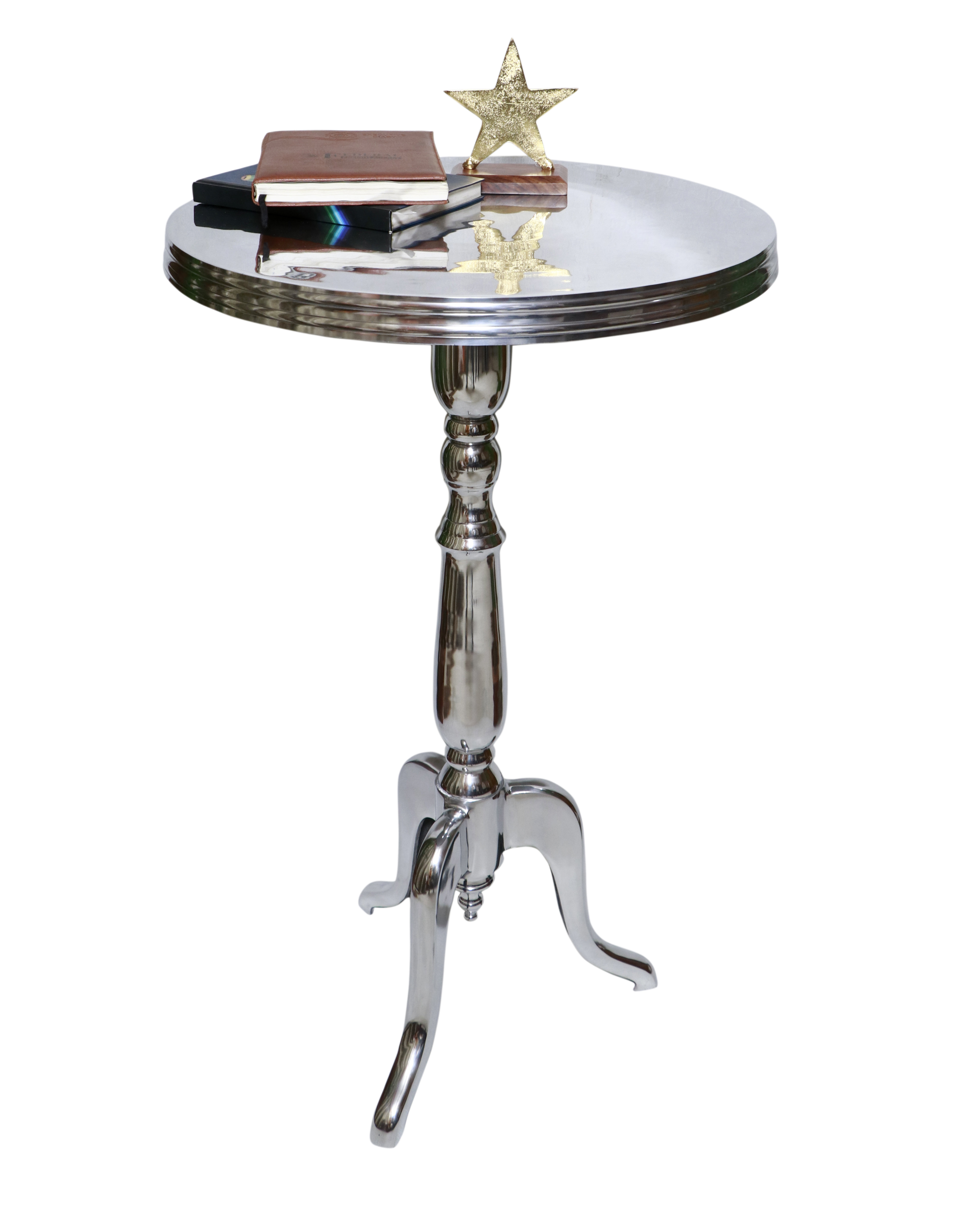 Charlton Home® Myrtie Chrome Cast Aluminum Side Table | Wayfair