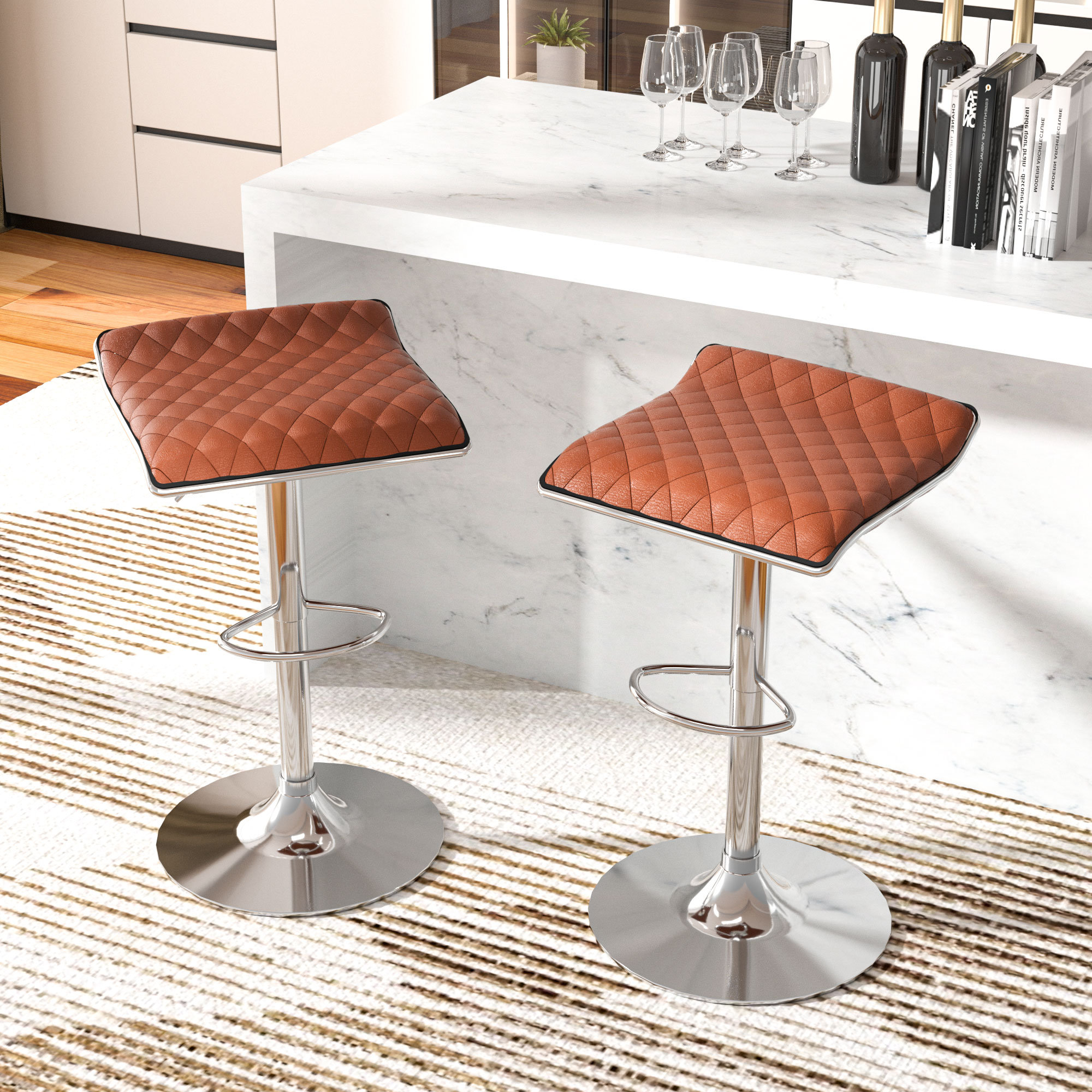 Wade Logan® Aryelle Swivel Adjustable Height Stool & Reviews | Wayfair