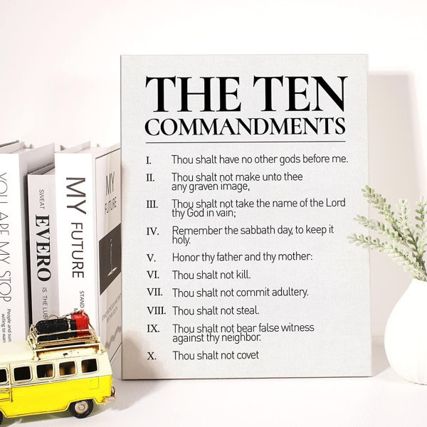 Trinx Christian 10 Commandments On Canvas Textual Art | Wayfair