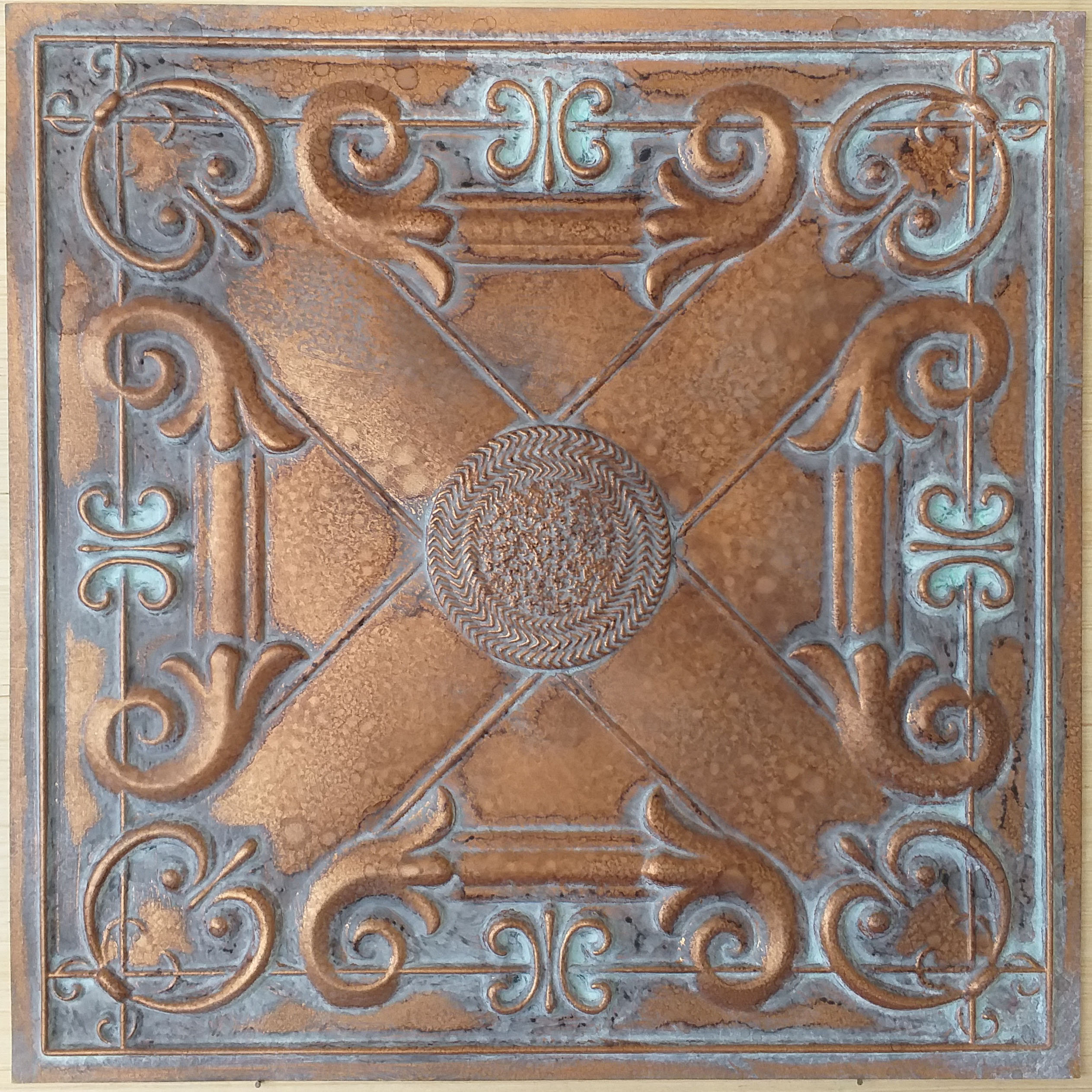 TalissaDecor 24 L x 24 W Glue Up, Drop In Ceiling Tile In Weathered ...