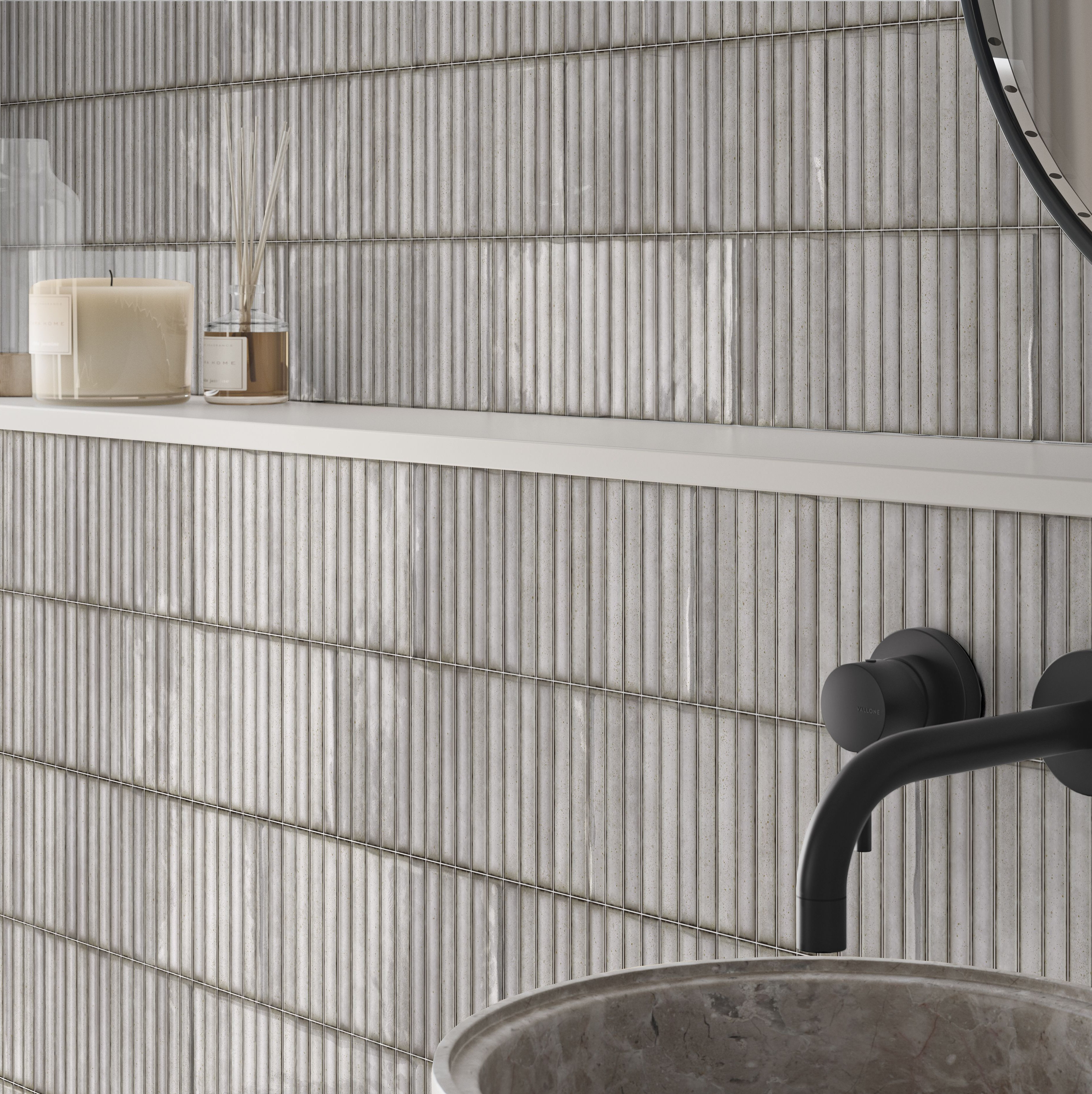Soho Surfaces Ratsu Kit-Kat 4.5 in. x 9 in. Fluted Kit-Kat Porcelain ...