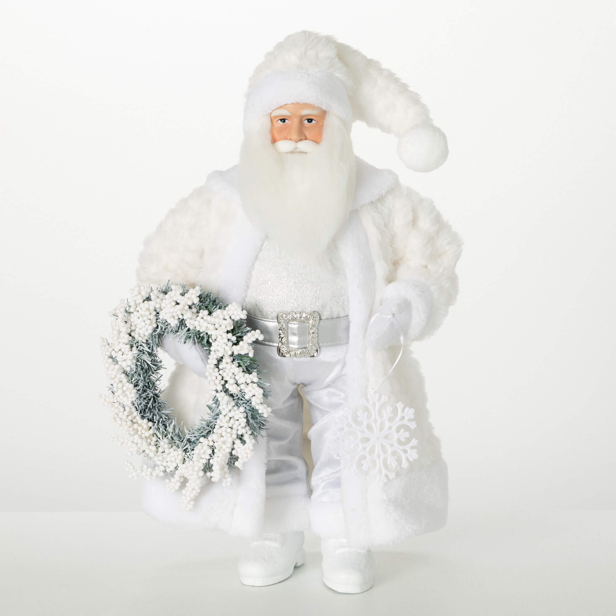 The Holiday Aisle® 19.5" Christmas Frosty White Santa Figurine, White ...