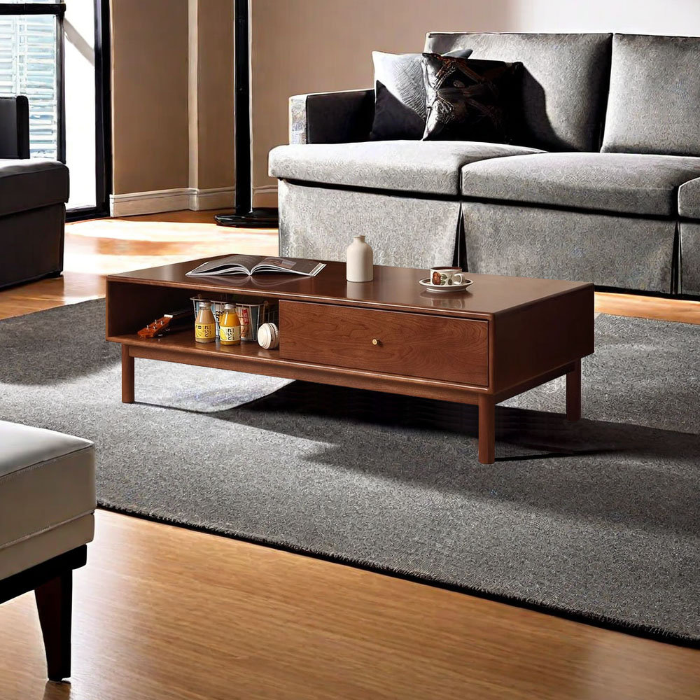 EXCEEB Simple all solid wood storage coffee table | Wayfair