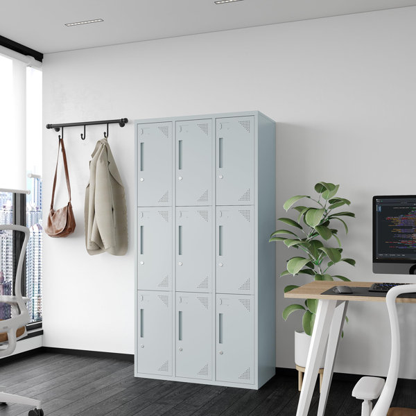 Dsarui Metal 3 - Tier 35.43'' School Locker with Built In Key Lock ...