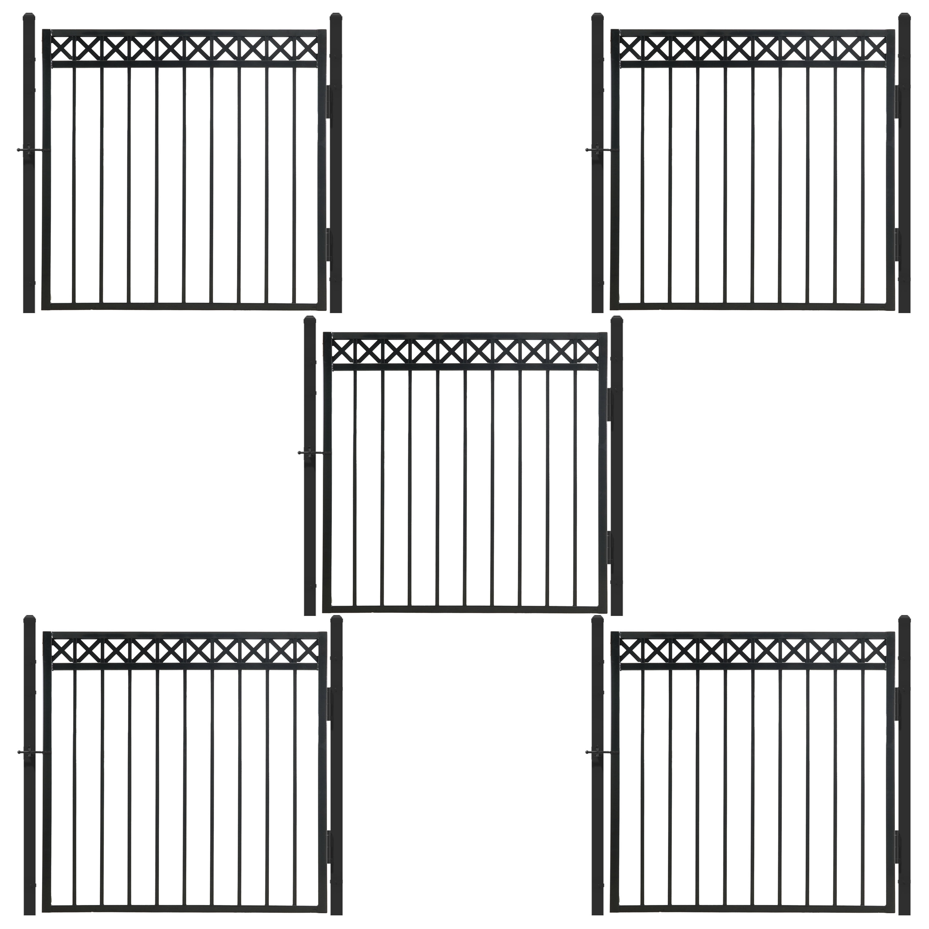 Fencer Wire Heavy Duty Flat Top X-Pattern Decorative Fence Gate with ...