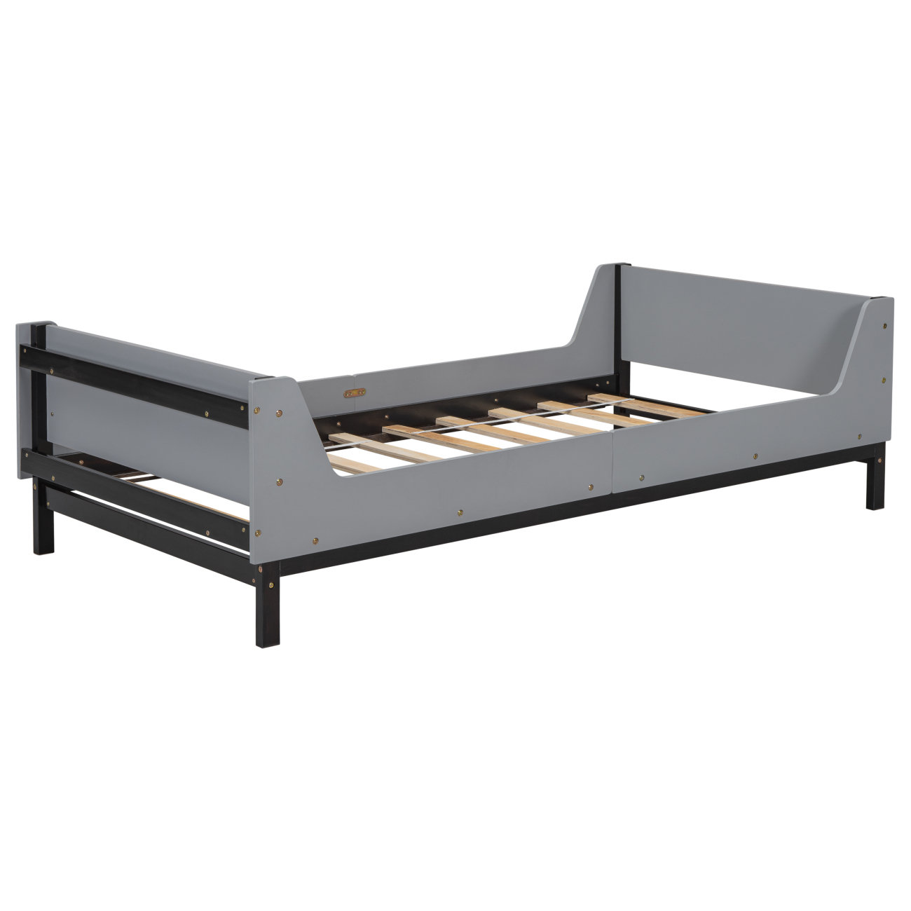 Winston Porter Twin Bed Framewith Headboard, Footboard, Safeguards ...