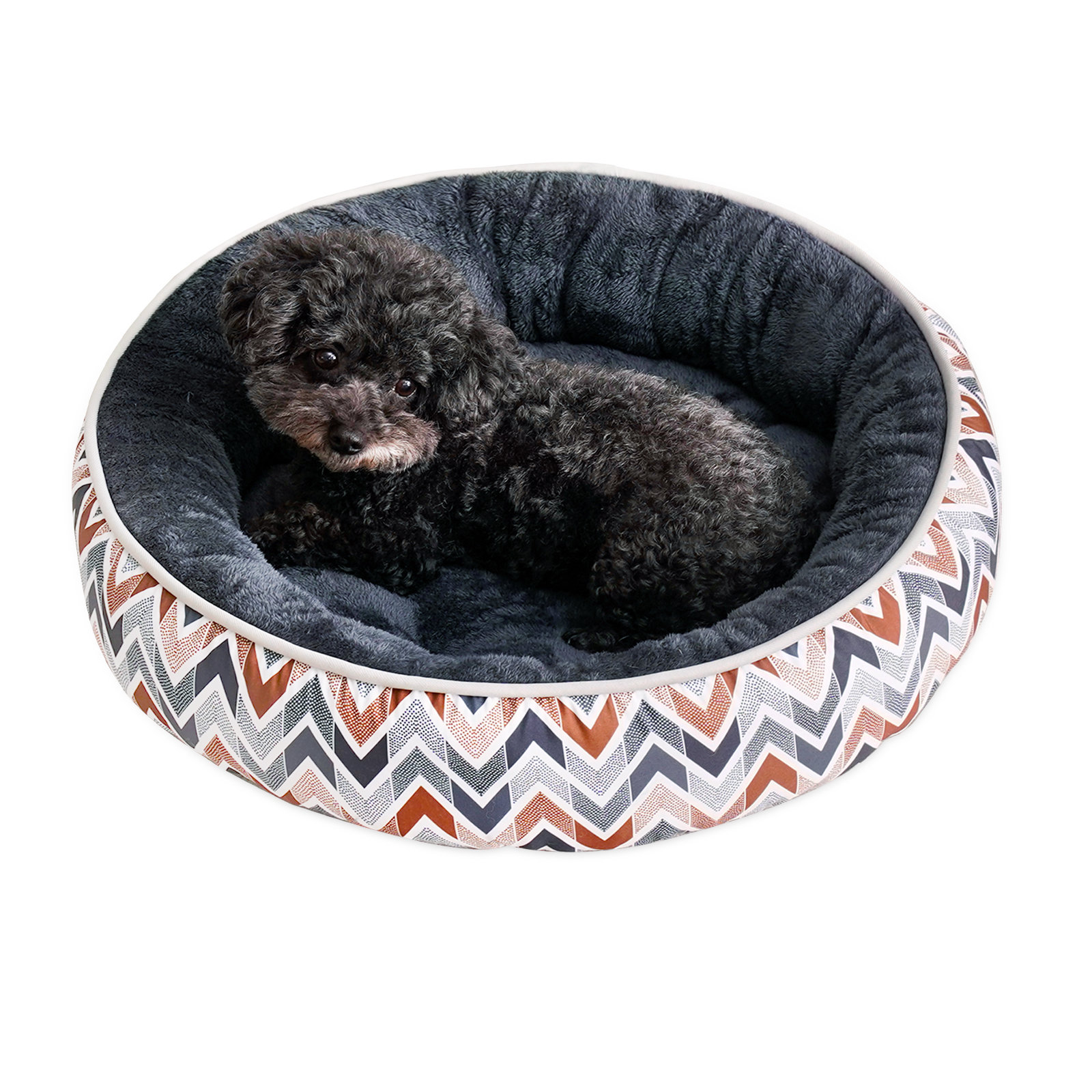 Tucker Murphy Pet™ Soft Plush Round Pet Bed Calming Donut Dog Bed for ...