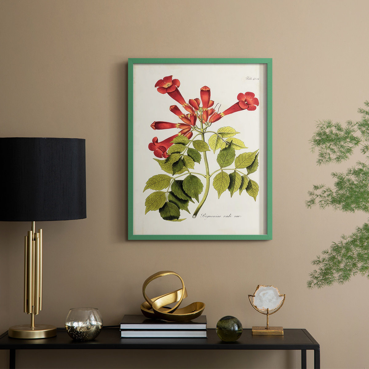 Lark Manor™ Tropical Trumpet Flowers II Framed Print - Solid Wood | Wayfair