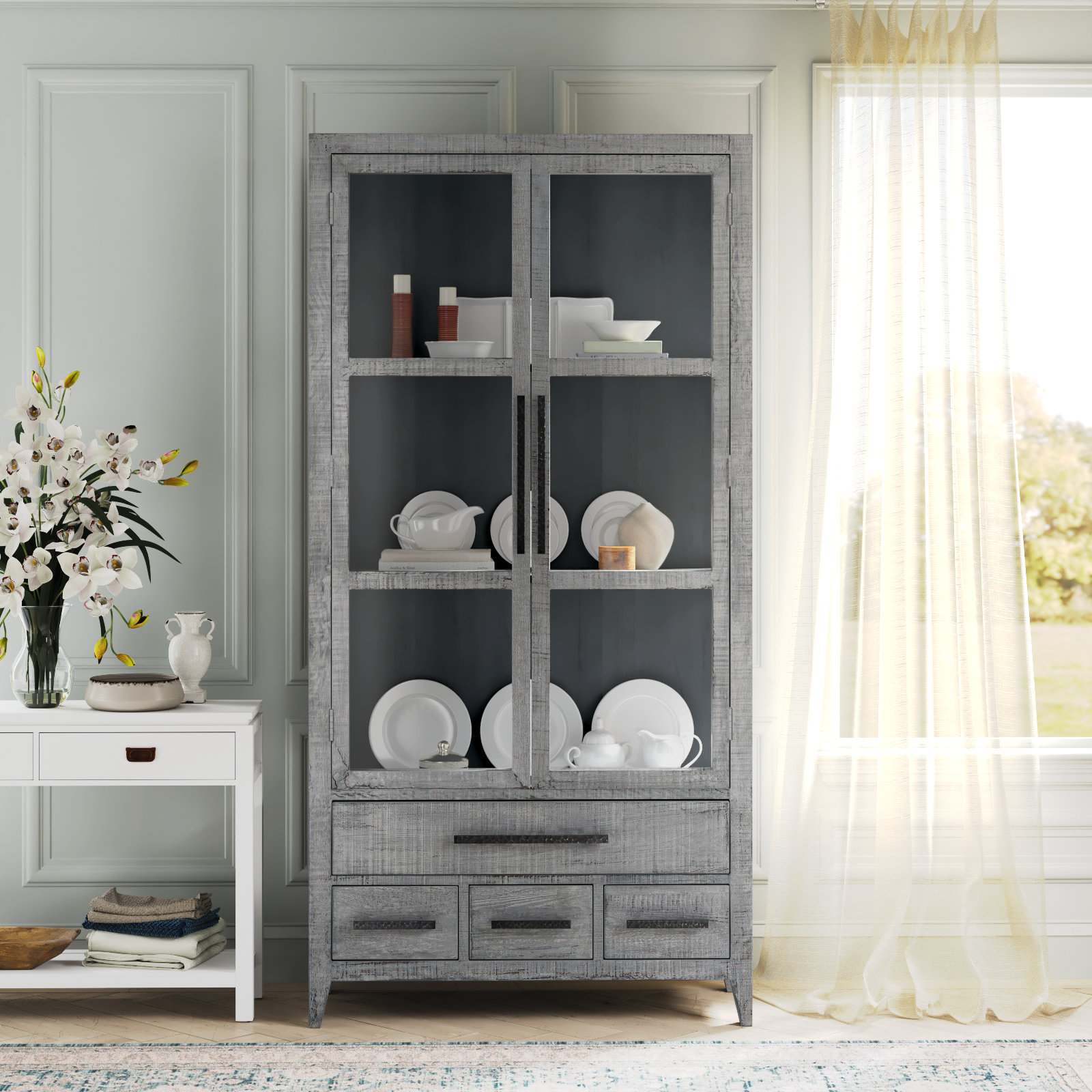 Classic Home Simon Tall Curio Cabinet | Wayfair