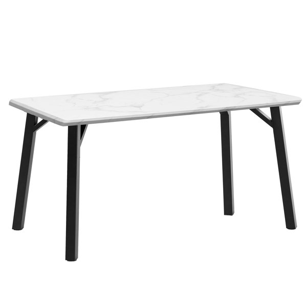George Oliver Tuthill Marble Top Metal Base Dining Table | Wayfair.co.uk