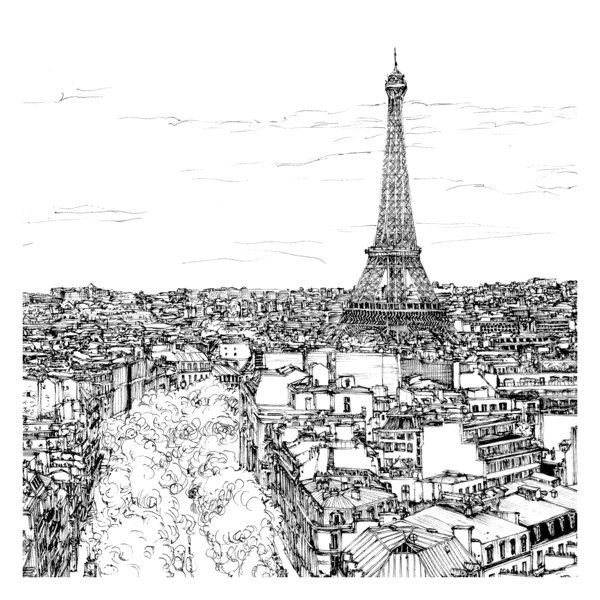 East Urban Home Urban Study - Paris 2.88m x 2.88m Textured Matt Peel ...