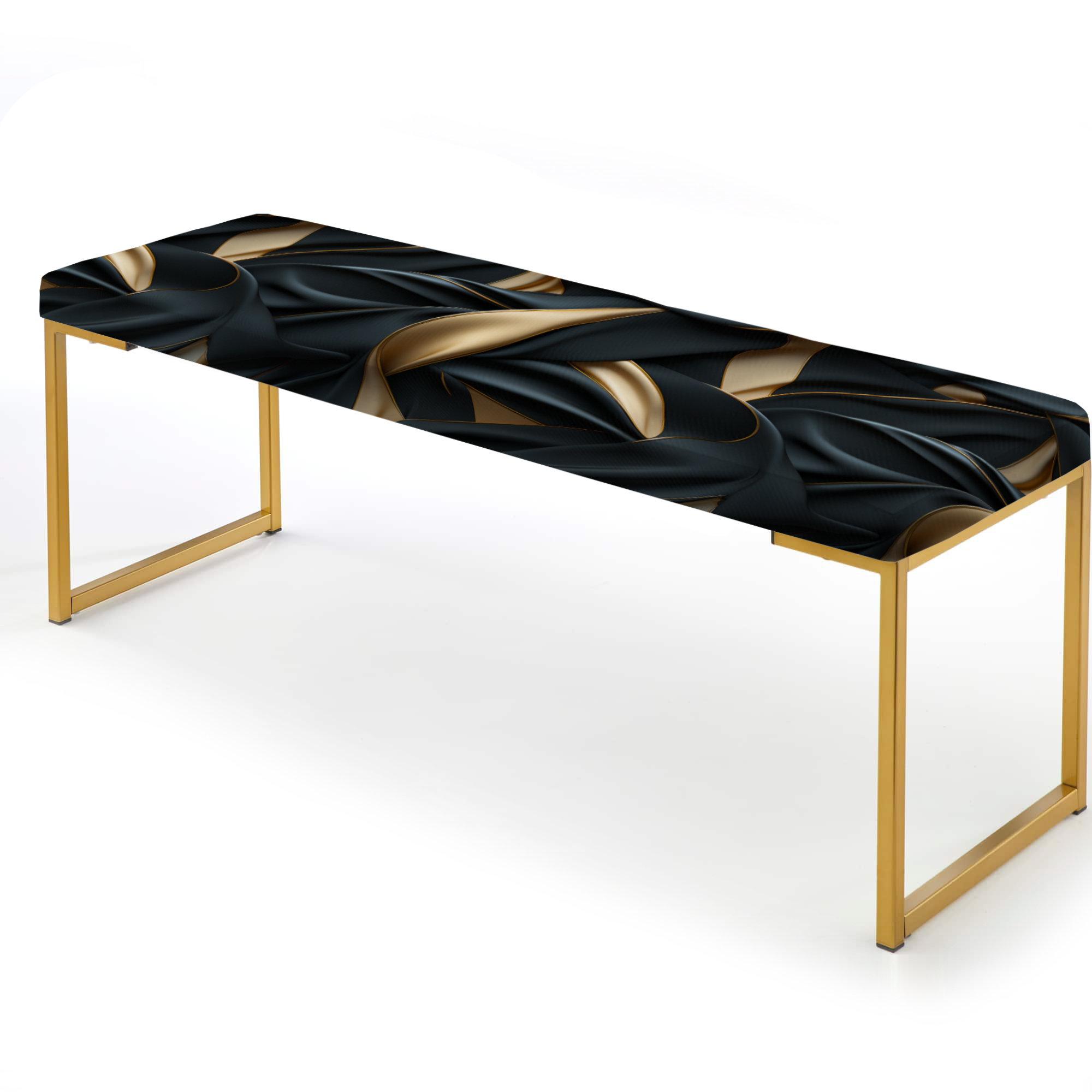 Design Art Glamour Noir And Gold Harmony - Marble Upholstered Gold ...