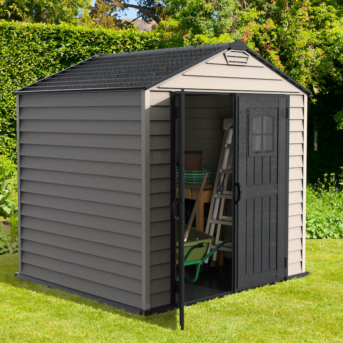 Duramax Storemax Plus 6 ft. 10 in. W x 6 ft. 9 in. D Plastic Storage ...