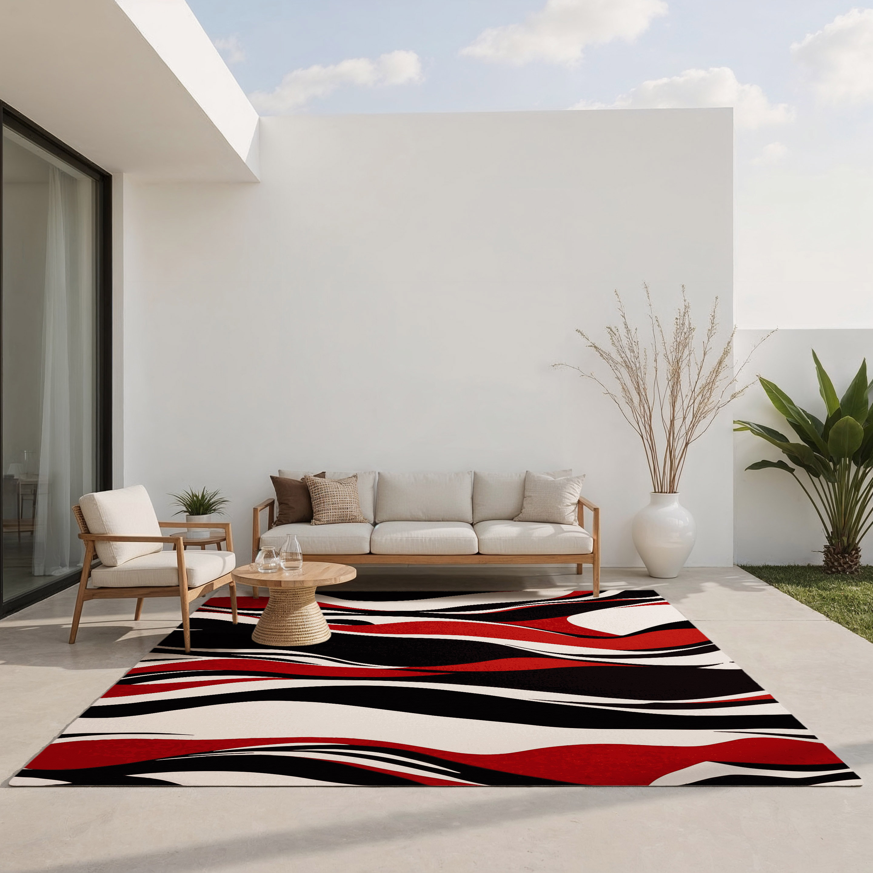 Wrought Studio™ Sinister Glow Indoor And Outdoor Area Rug | Wayfair