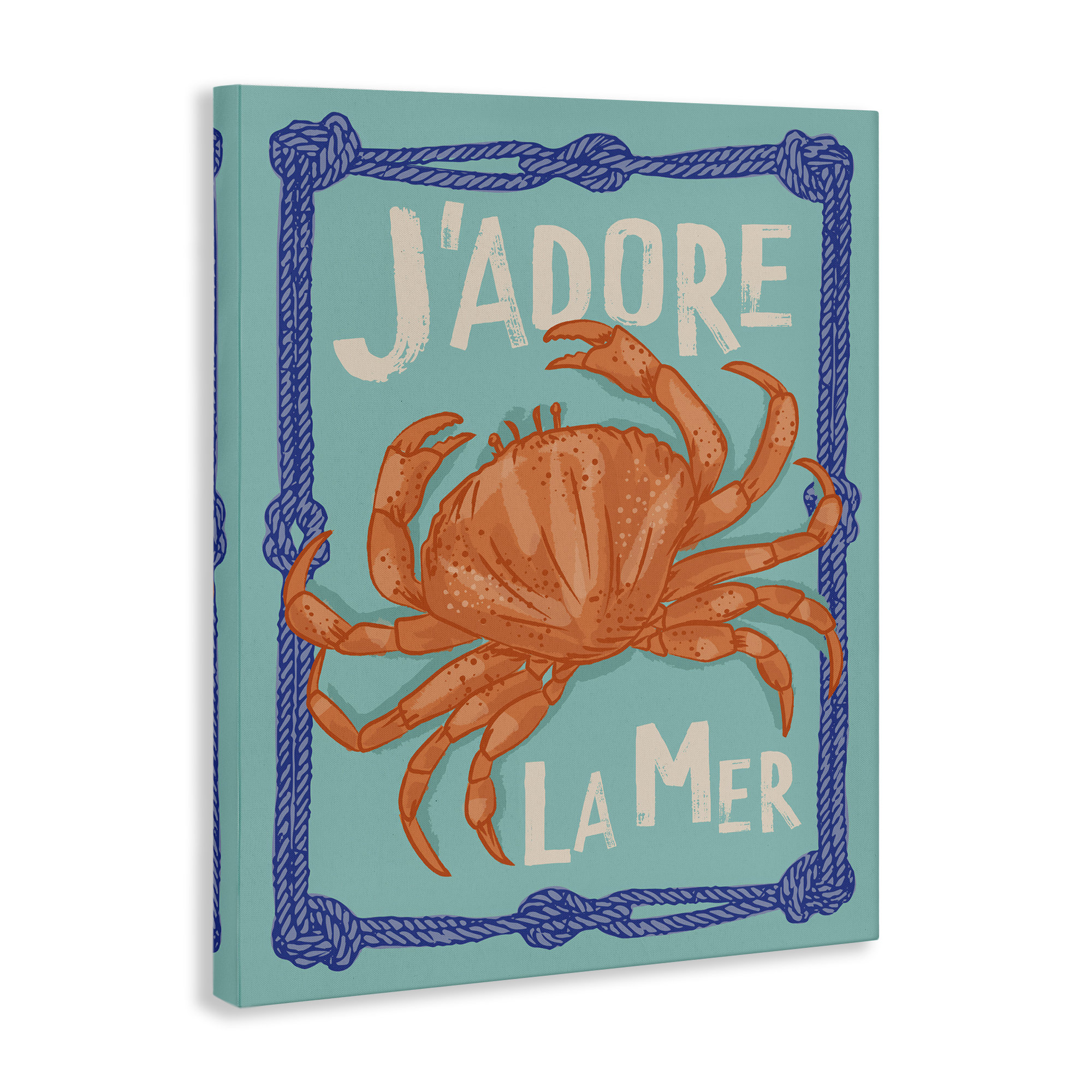Highland Dunes J'adore La Mer Crab Canvas Wall Art by Lisa Perry ...