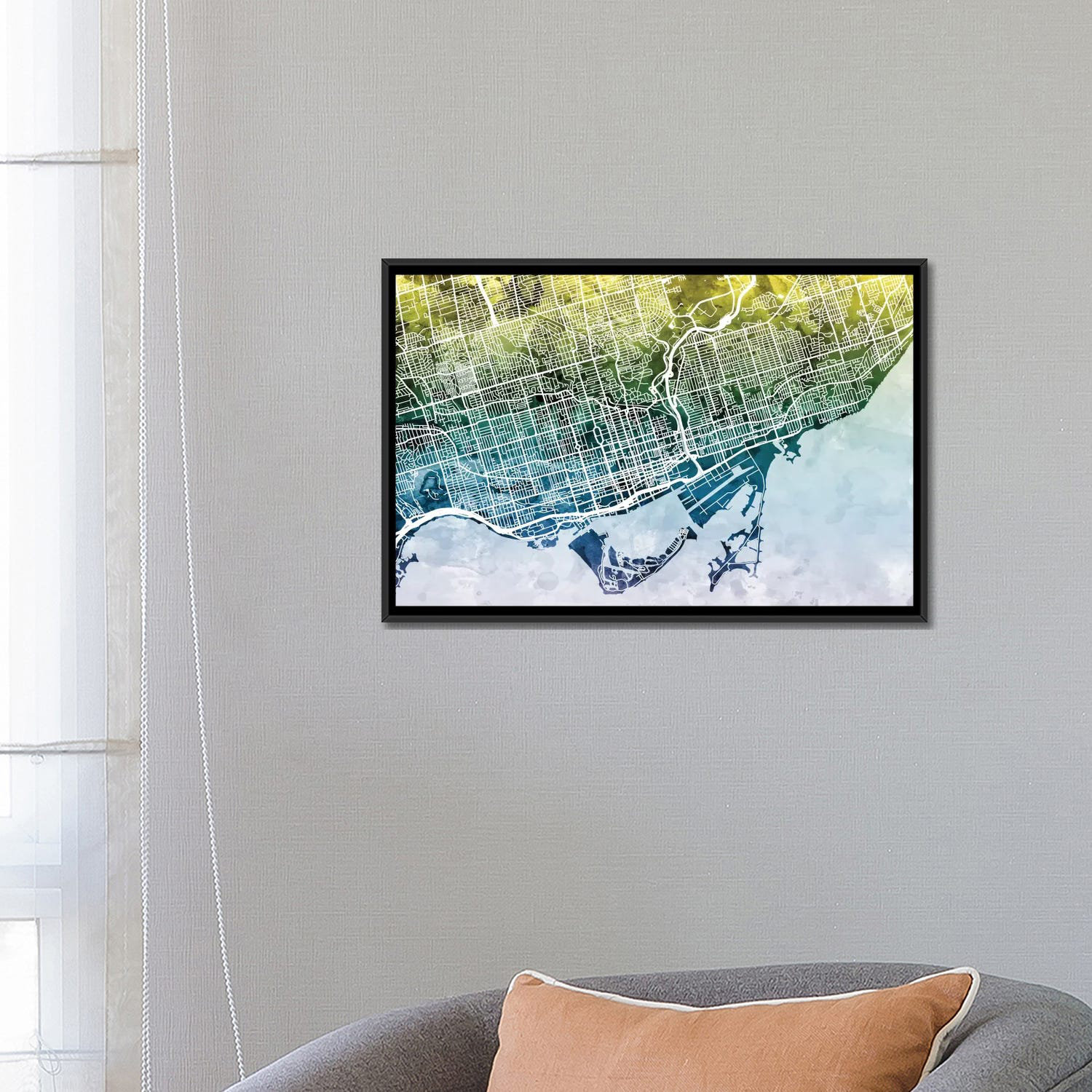 East Urban Home Color Gradient Urban Street Map Series: Toronto, Canada ...