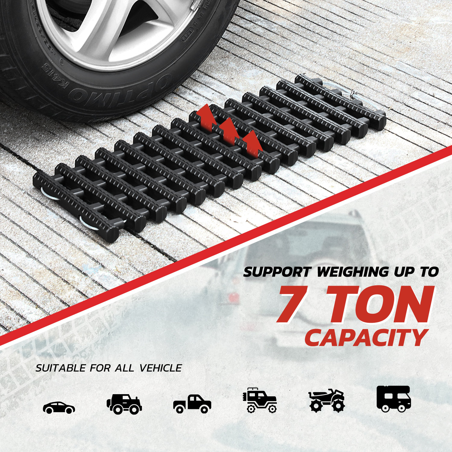 DNA Motoring 1Pc Sand Snow Mud Recovery Track Traction Board Off-Road ...