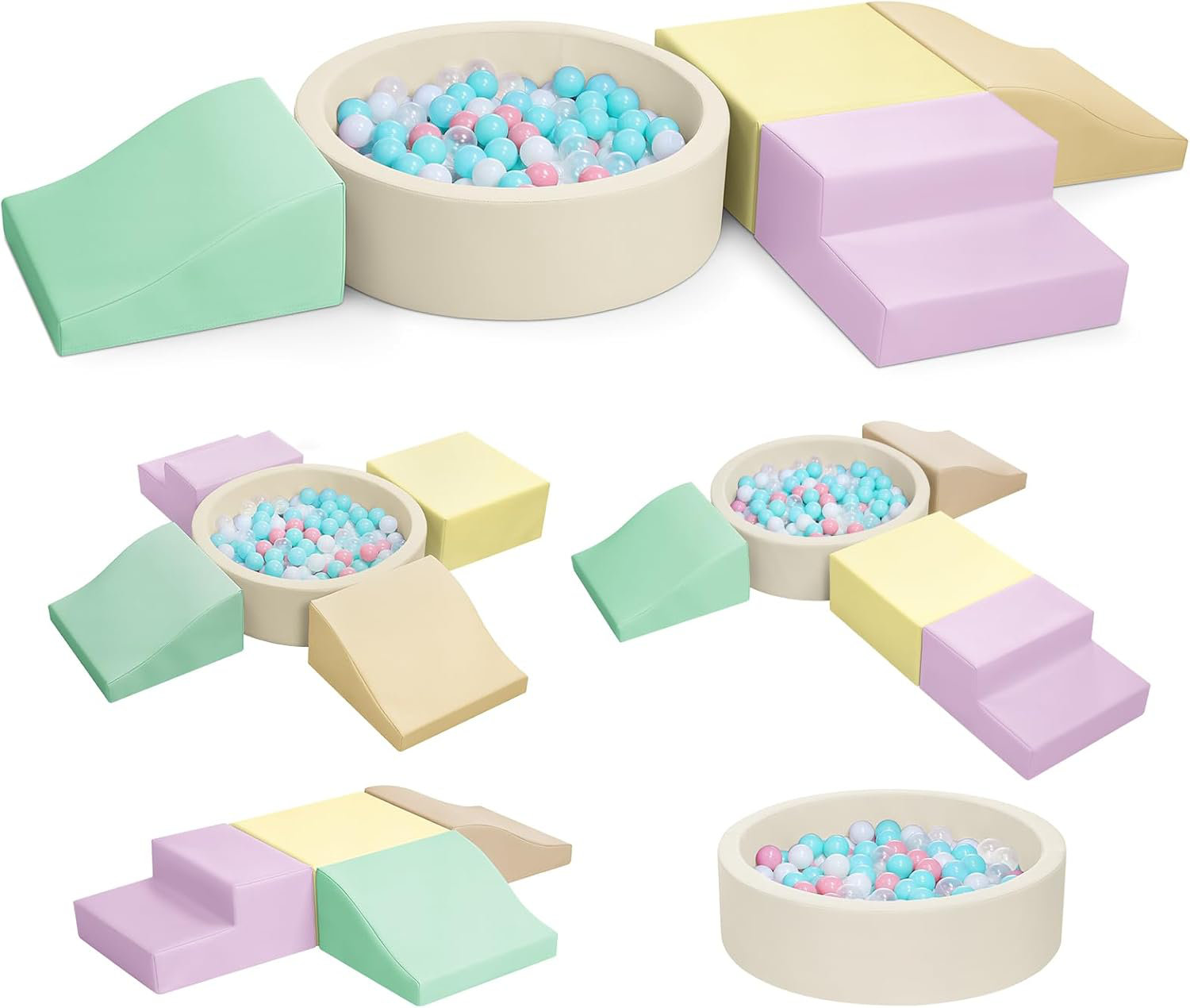 RAPTIZ Foam Climbing Blocks For Toddler: With 4-Piece PU Leather ...