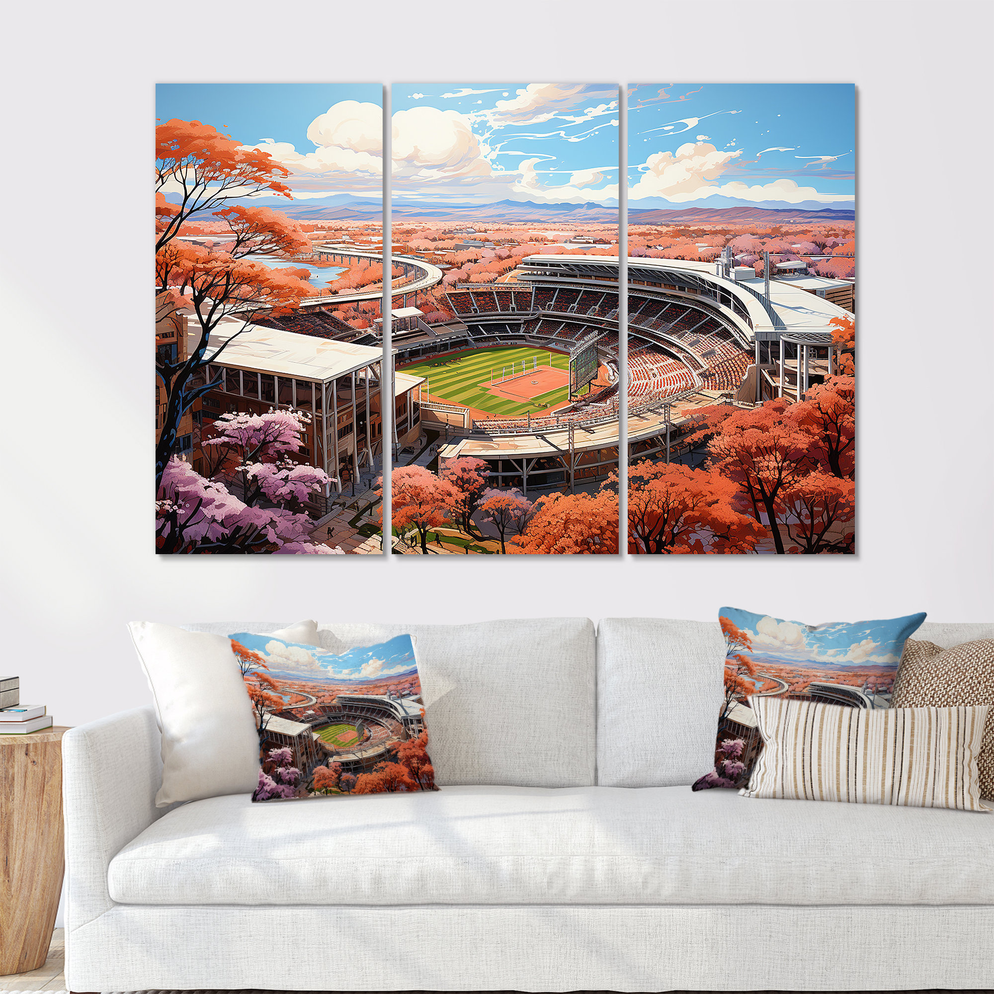 Lark Manor™ Stadium In Spotlight Pastoral Patchwork - Stadiums Canvas ...