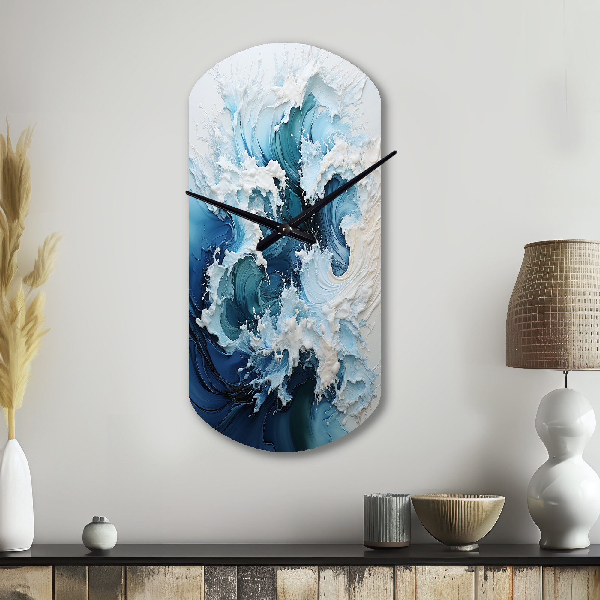 Design Art Coastal Waves Rhythmic Coastal II - Waves Asymmetrical Metal ...