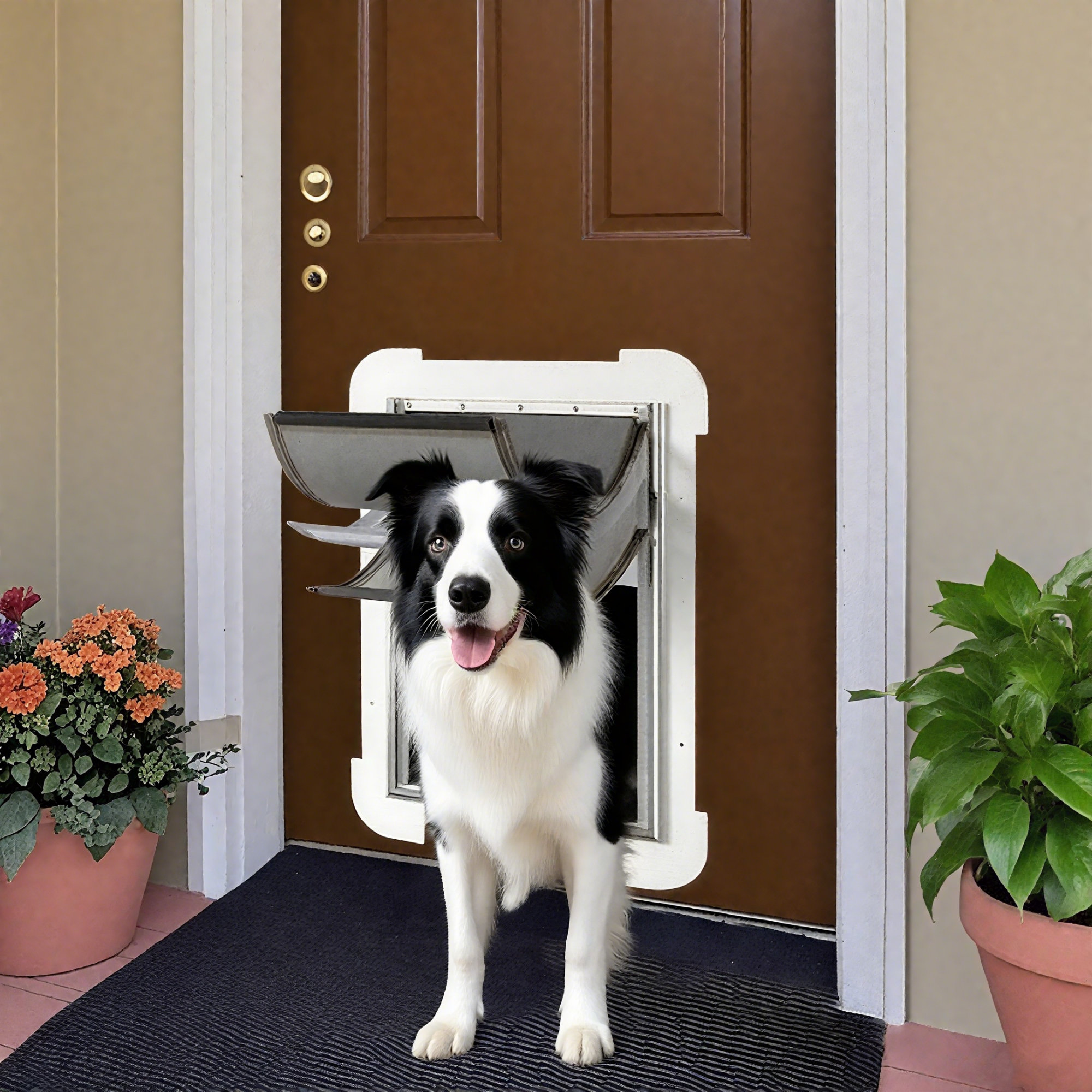 CHAIREZ 3-Flap Steel Large Dog Door For Exterior Doors: Extreme Weather ...