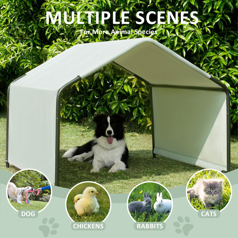 Tucker Murphy Pet™ Outside Canopy Pet House Dog House 4'x4'x3' Dog ...