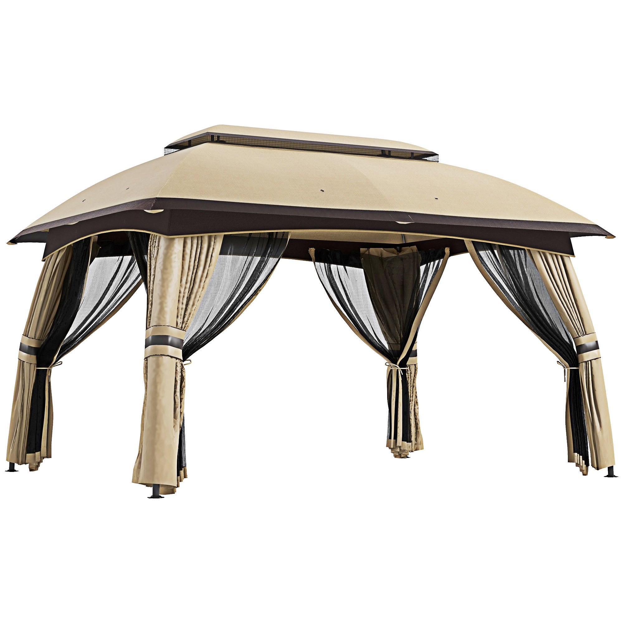 Latitude Run® Outsunny Patio Gazebo, Outdoor Gazebo Canopy Shelter With ...