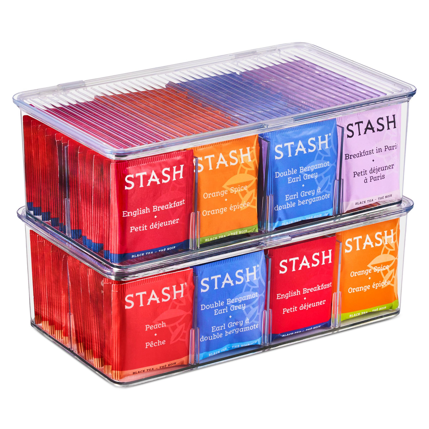 Latitude Run® 2 Pack Tea Bag Organizer Bins W/Lids & 4 Removable ...