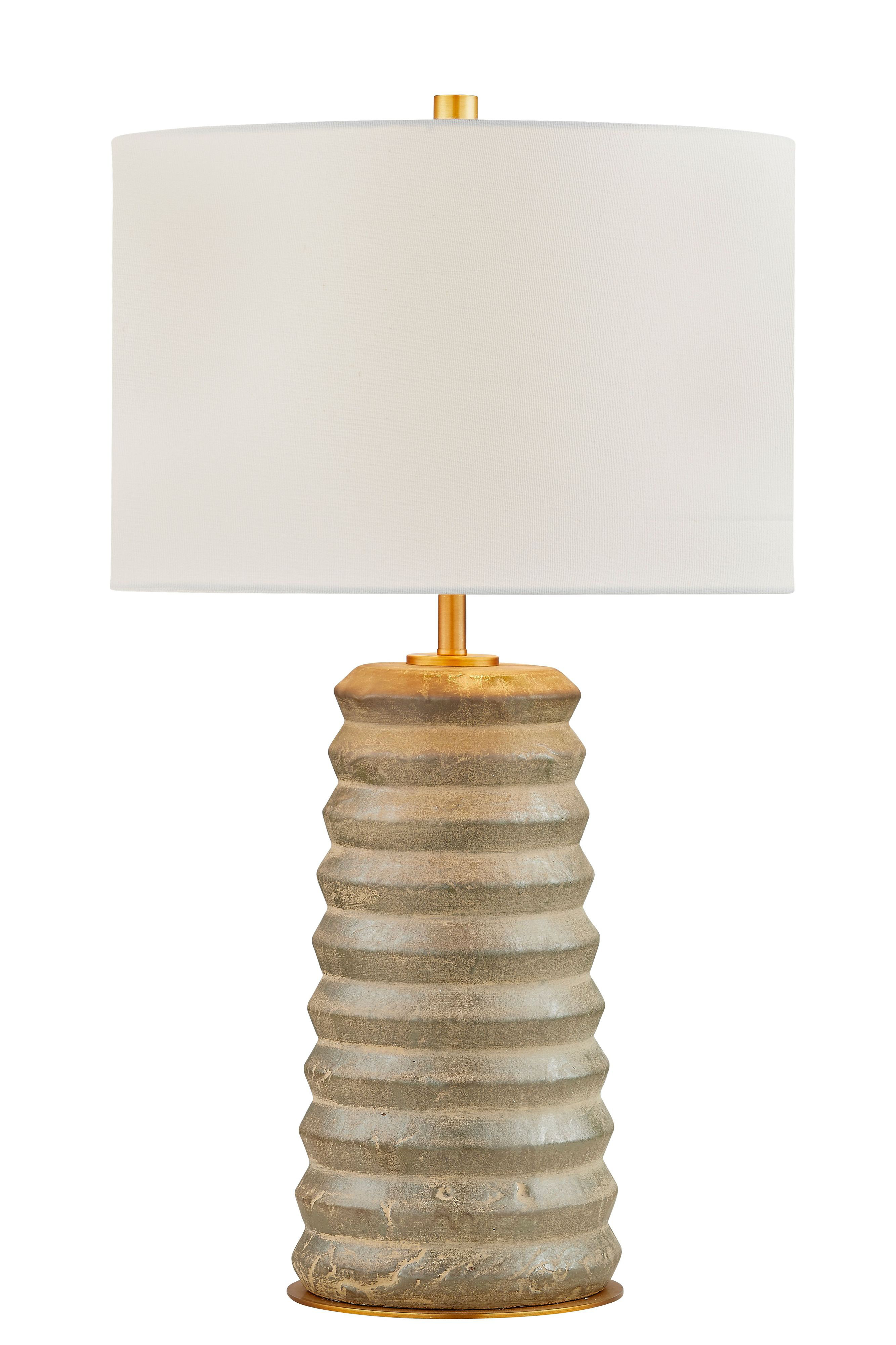 Forty West Josephine 25.5" Resin Table Lamp with Fabric Shade, Brown ...