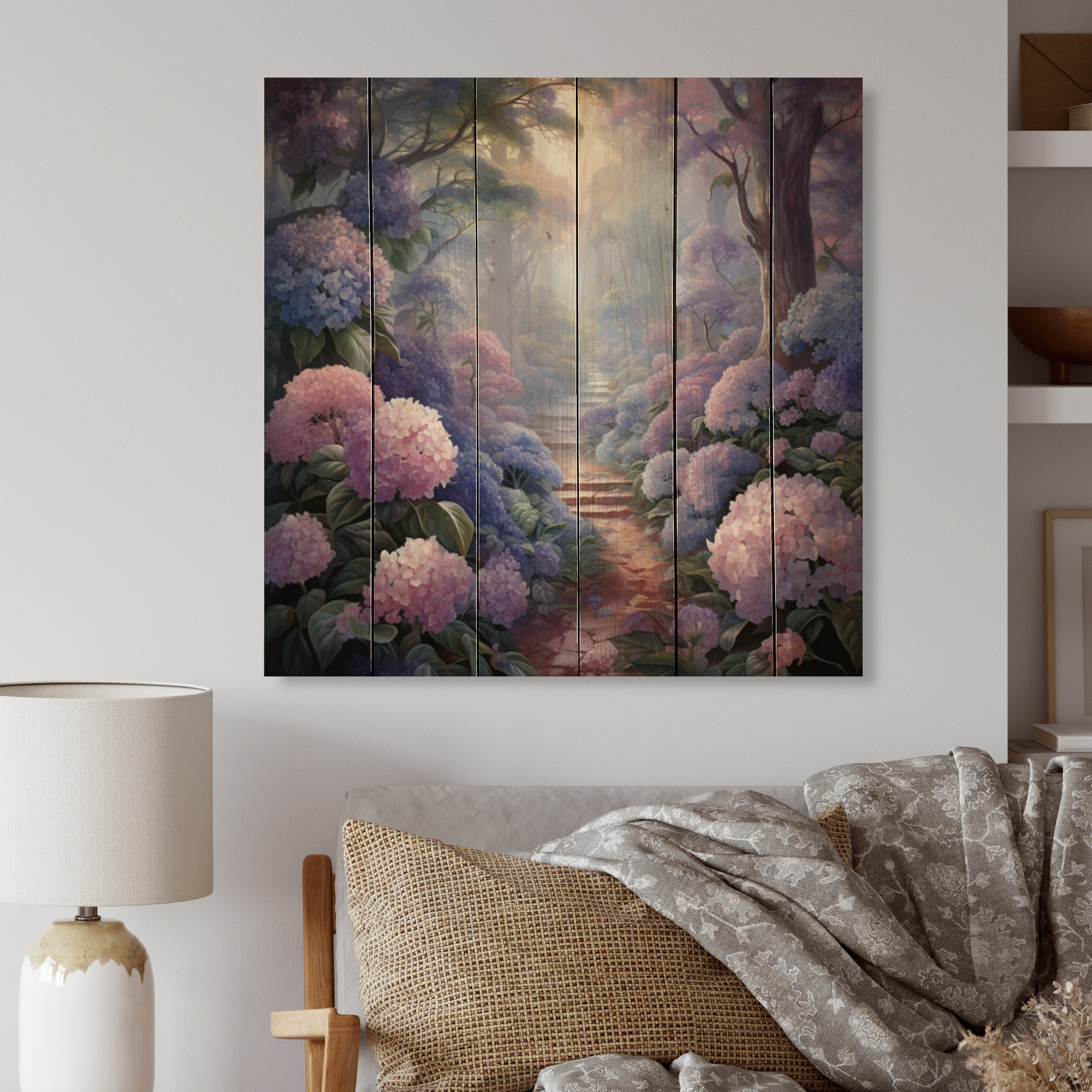 Red Barrel Studio® Chanah Purple Hydrangea Enchanted Garden - Wayfair ...