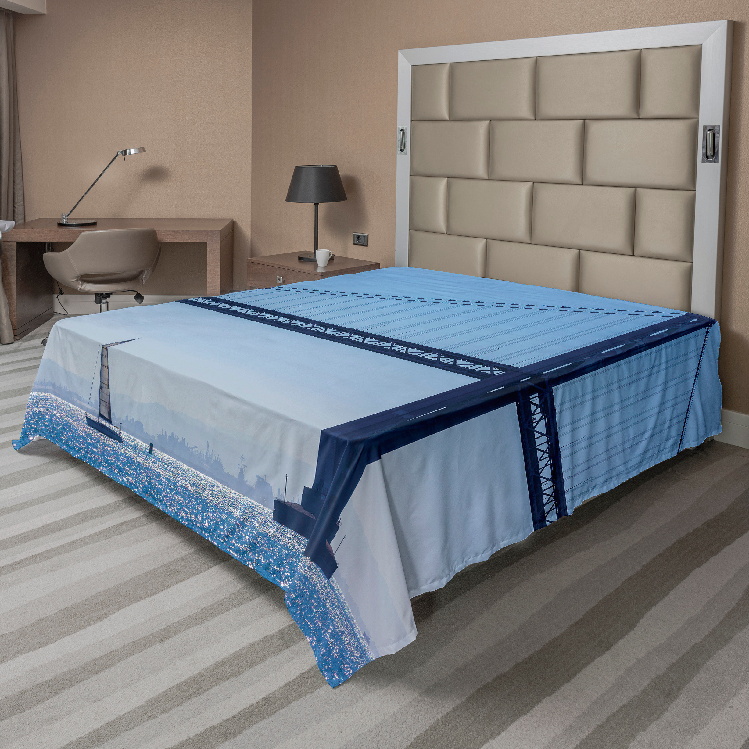 Ambesonne Sailboat Top Flat Sheet Sailboat from Pier 7 Blue | Wayfair