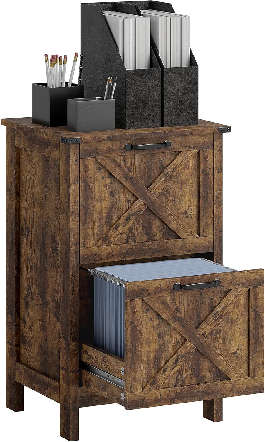 Gracie Oaks 2 Drawer Vertical File Cabinet With Silent Slides, Rustic ...