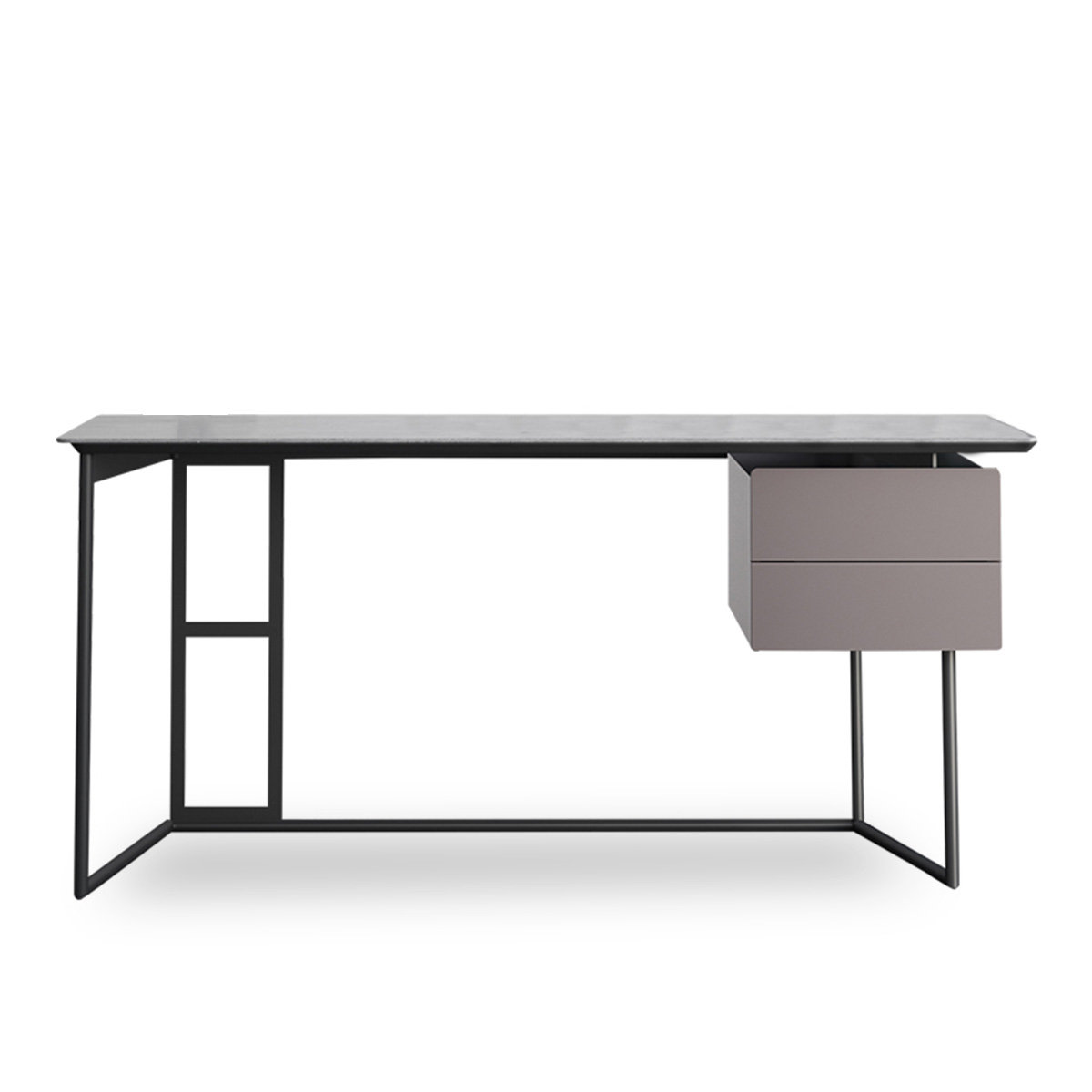 Rite Treasure Gray Rectangular Sintered Stone desks | Wayfair