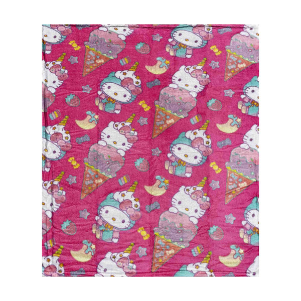 Home Mart Goods Hello Kitty Pink Snow Cones Soft Silk Touch Throw Sofa ...