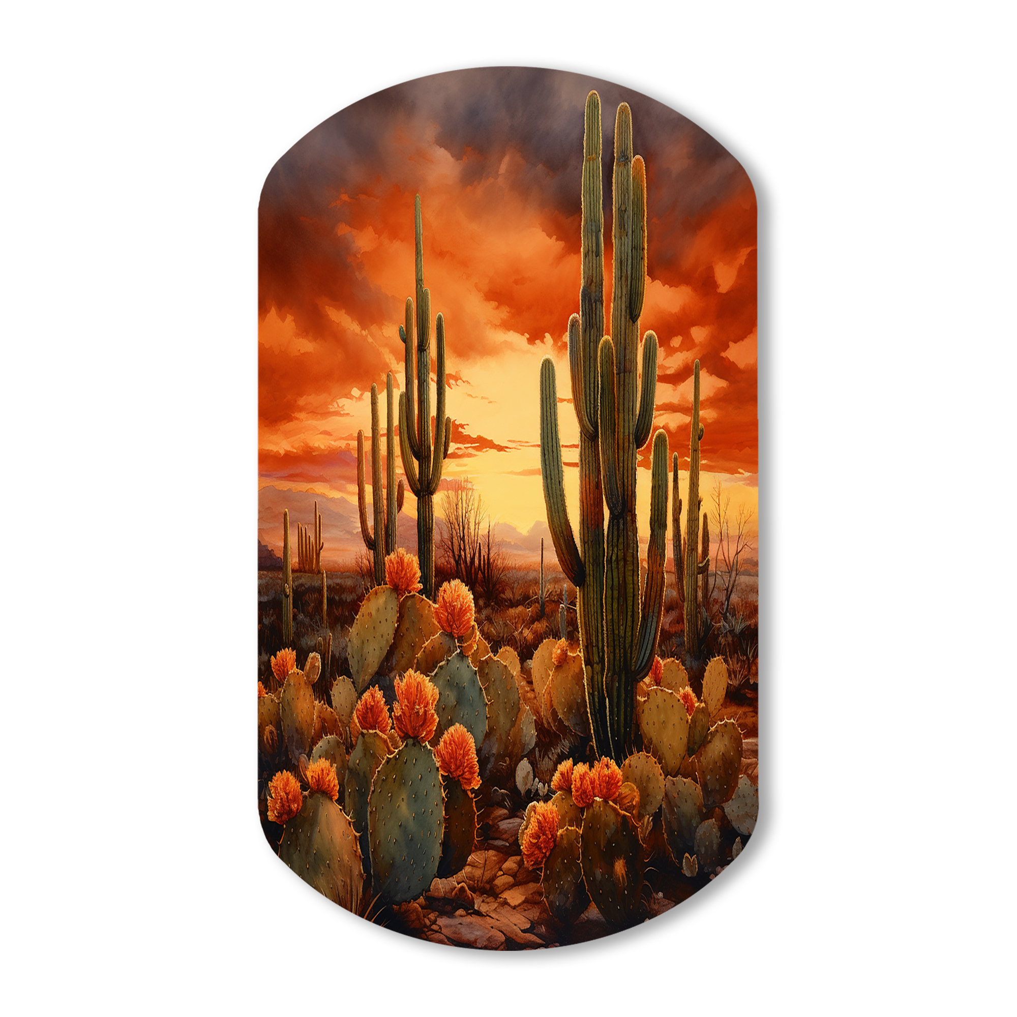 Design Art Copper Cactus In Nevada - Cactus Cylinder Shape Irregular ...