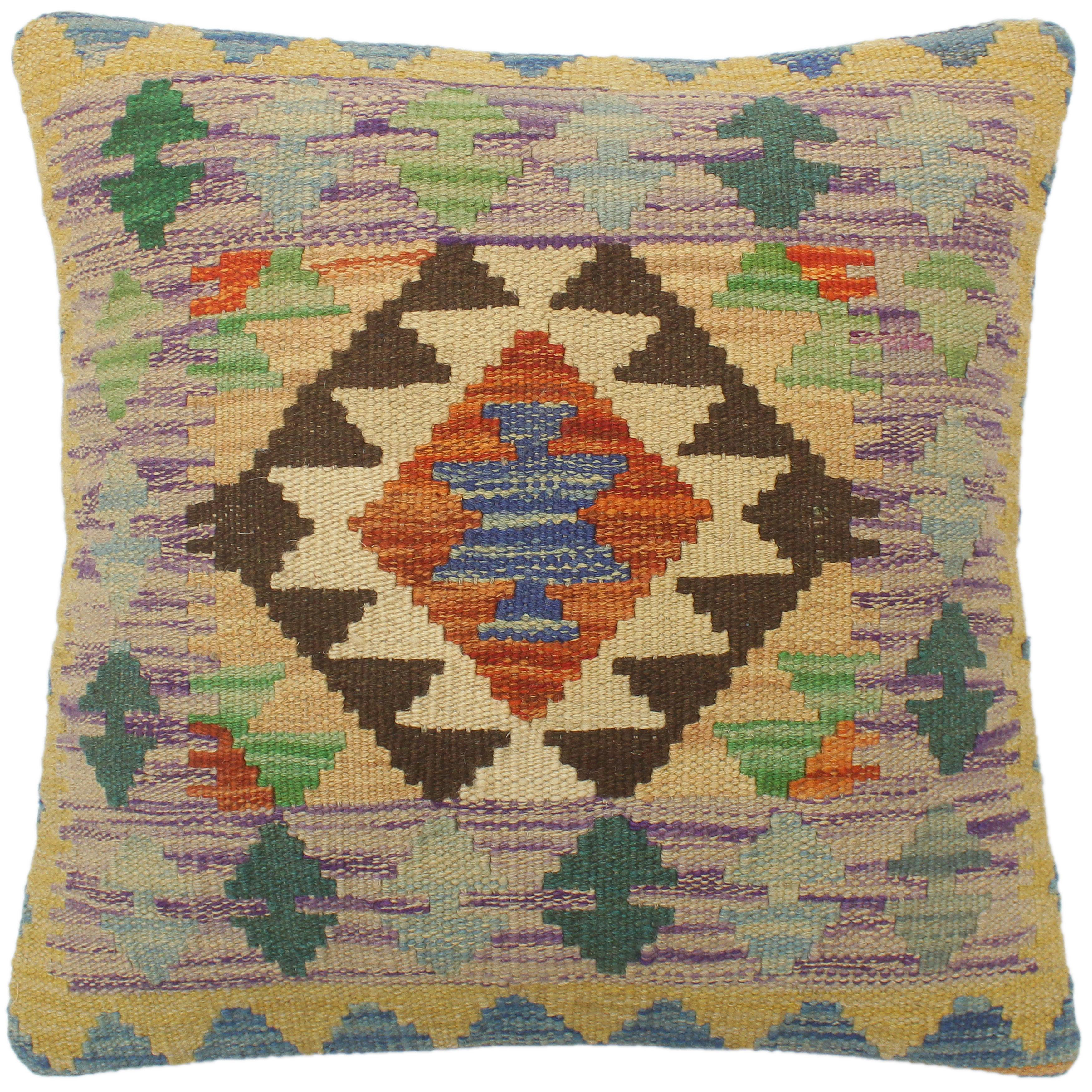 Arshs Fine Rugs Boho Chic Turkish Semya Hand Woven Kilim Pillow | Wayfair