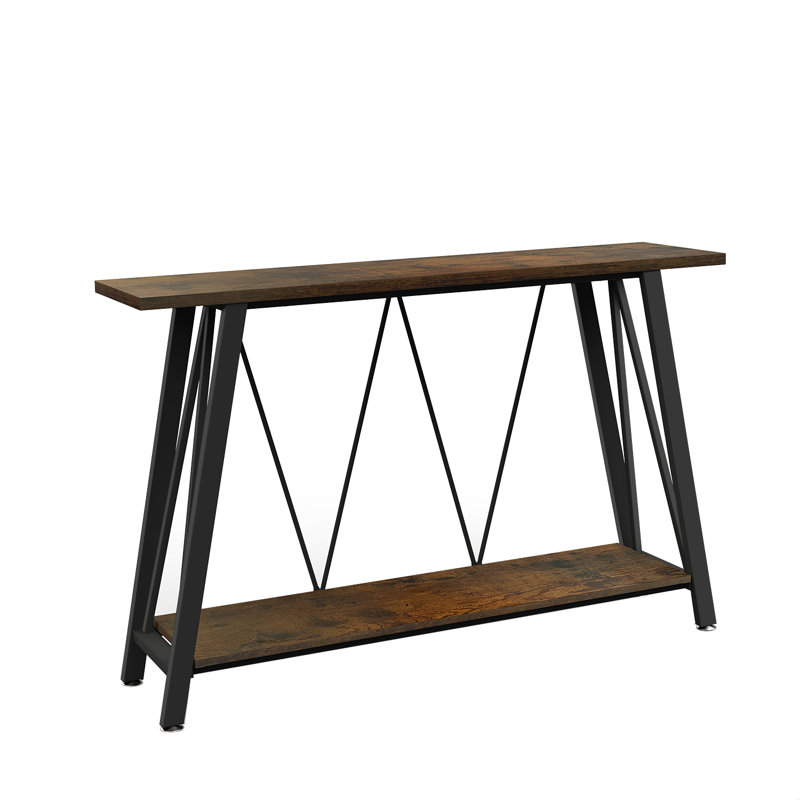 17 Stories 47'' Media Console Table, 2-Tier Industrial Sofa Table ...