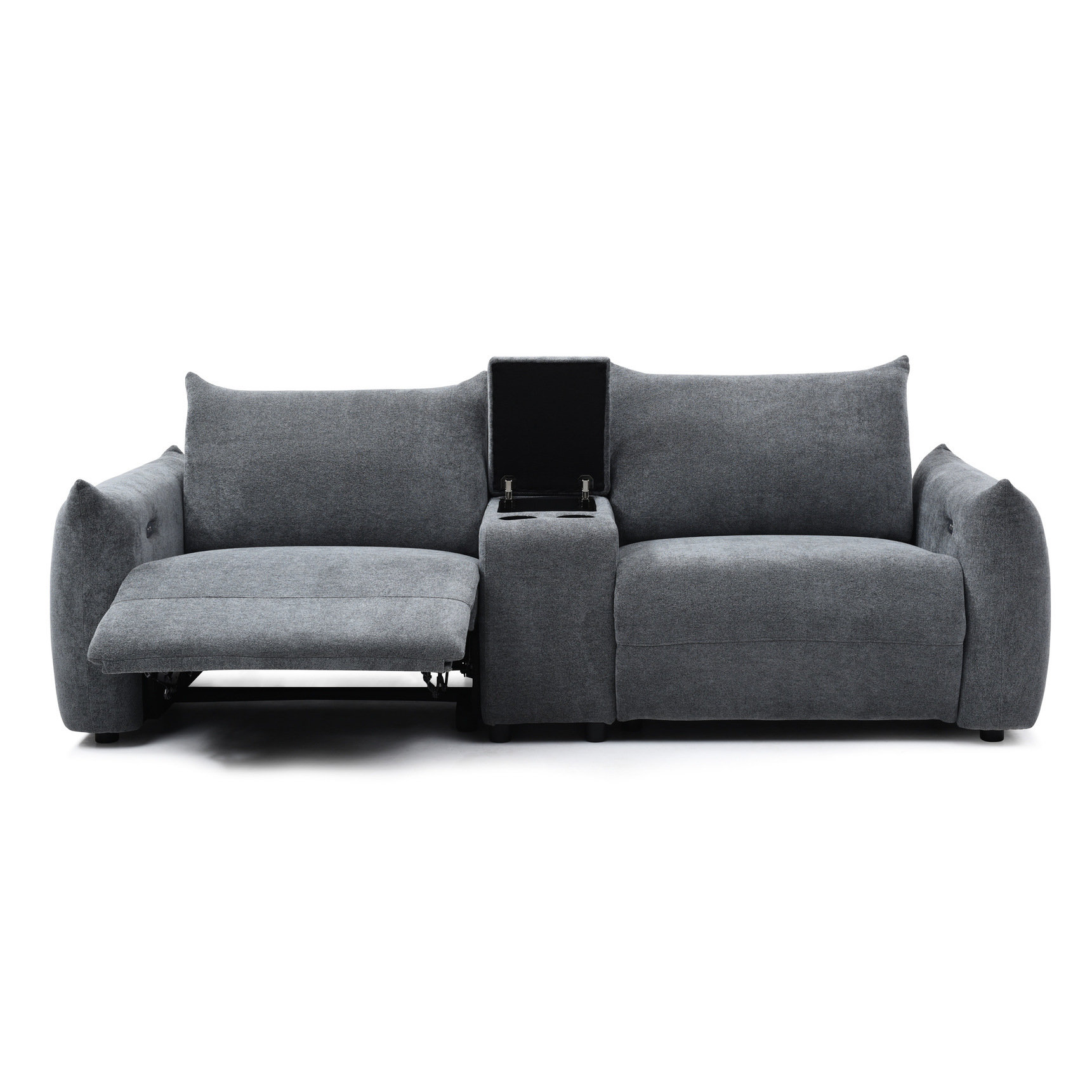 Hokku Designs Modern Living Room Recliner, Dark Grey Linen & Port ...