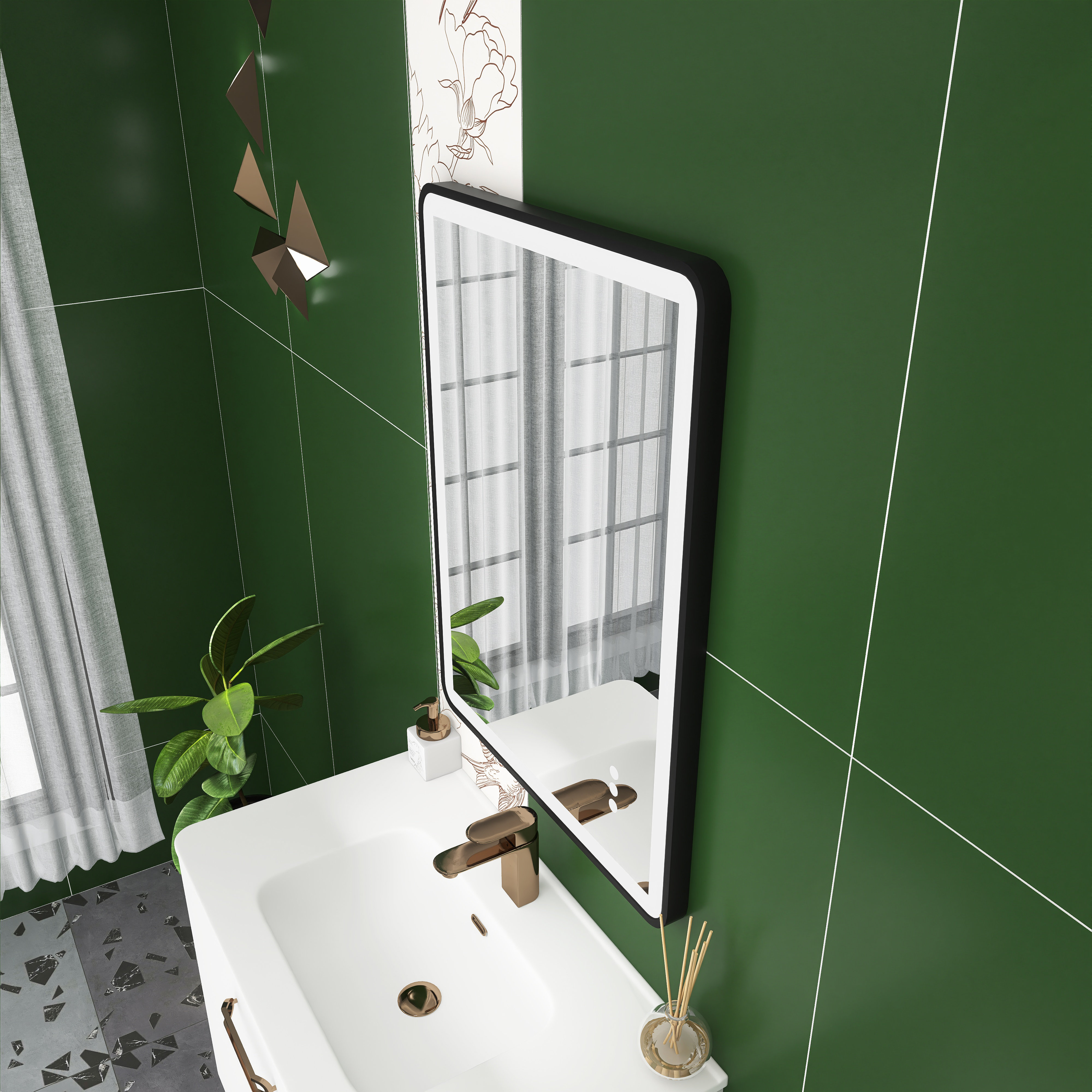 Latitude Run® LED Mirror 3-Brightness And 3-Colours Anti-Fog Switch ...