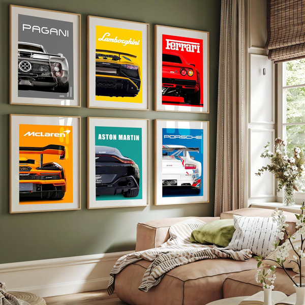 Ebern Designs 8x12inch Car Posters Supercar Poster Art Prints,6pcs ...