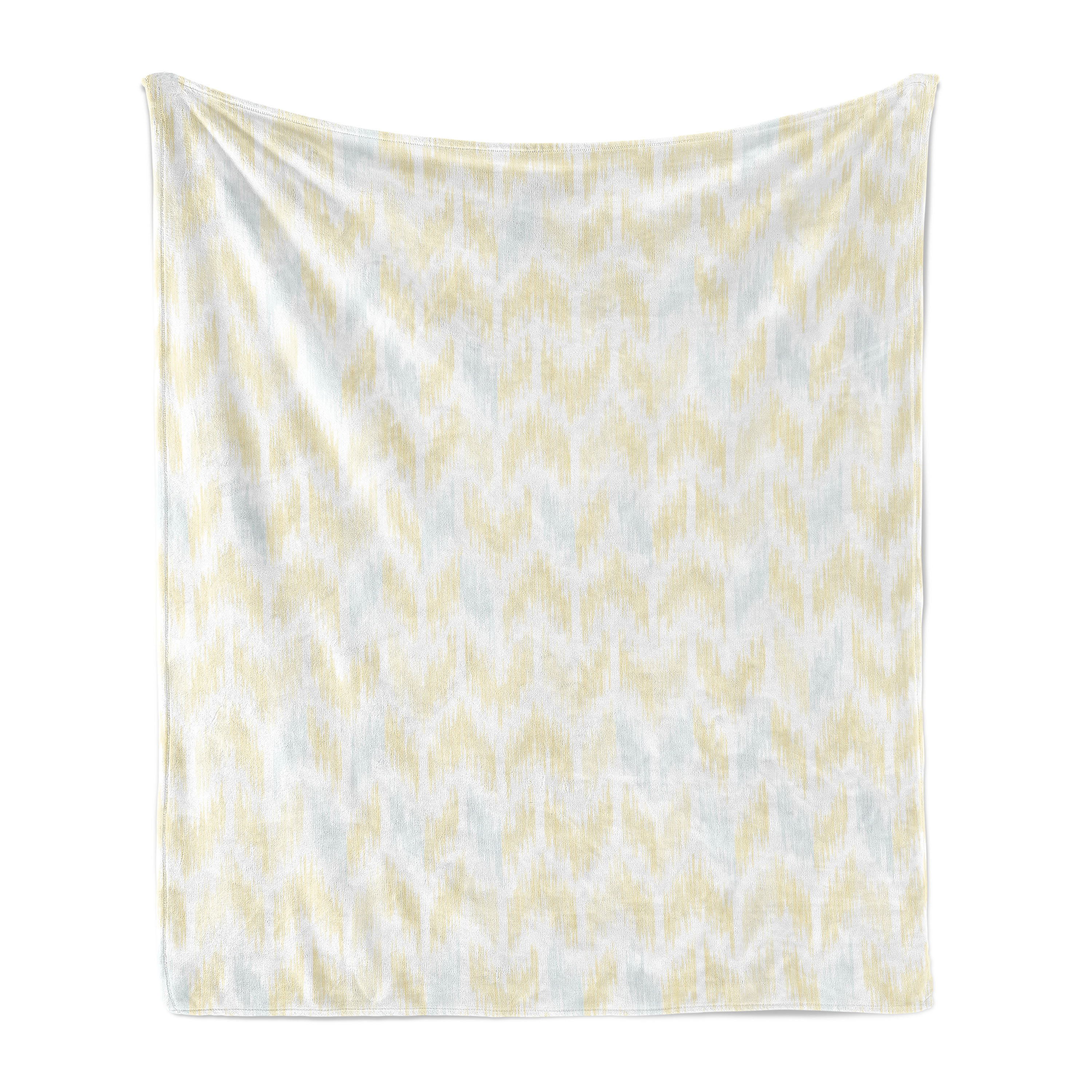 Ambesonne Yellow Chevron Fleece Throw Blanket Ikat Style Tile Marigold ...
